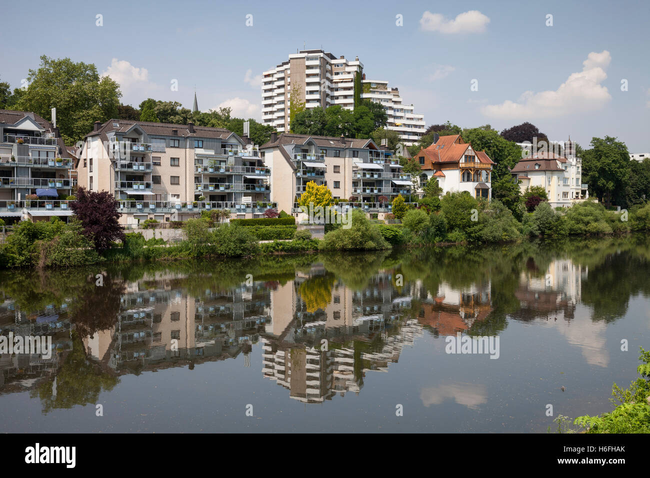 Ruhr riverbank, Mülheim an der Ruhr, Ruhr district, North Rhine ...