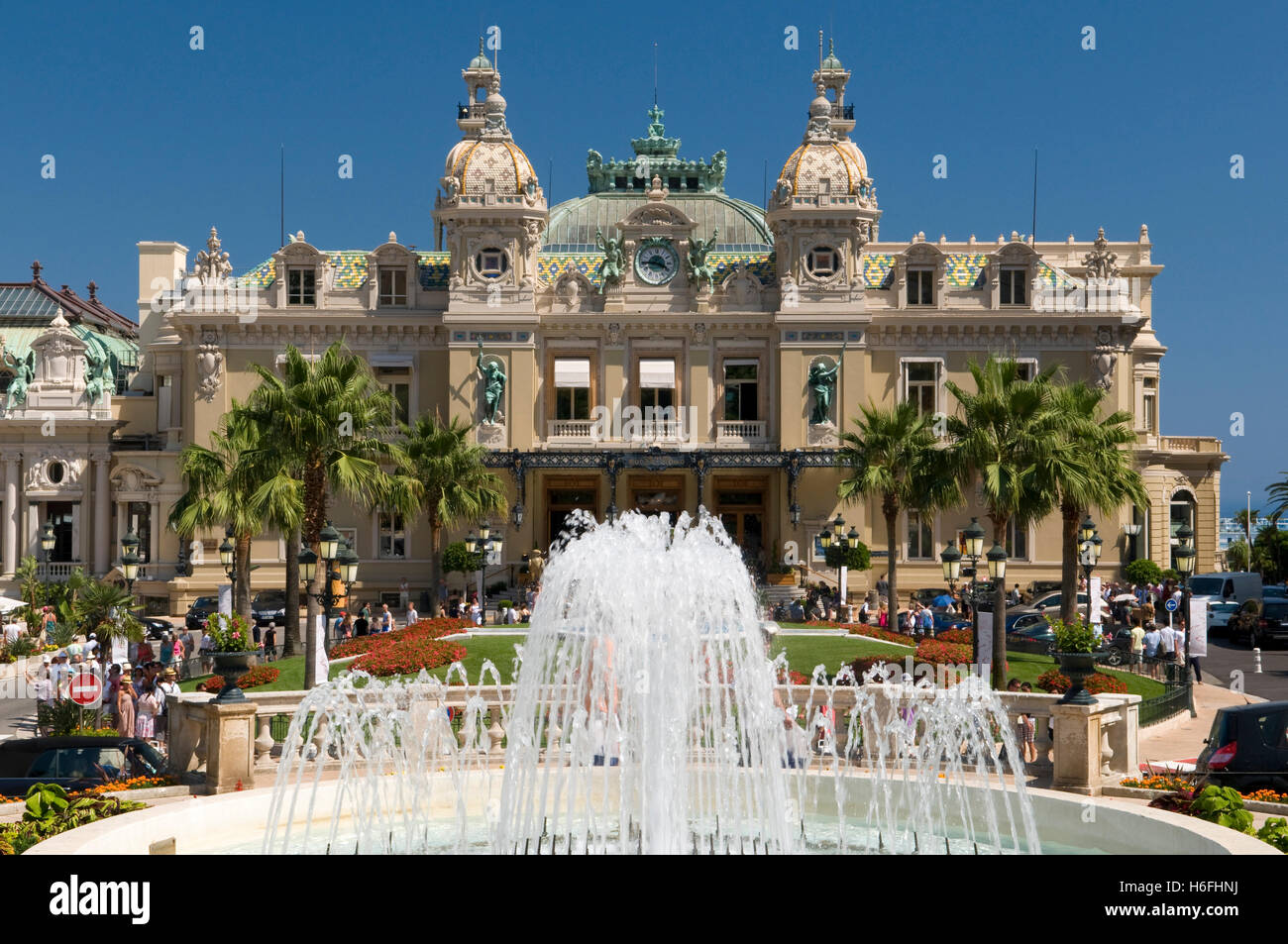Fountain at Casino Monte Carlo, Cote d'Azur, Monaco, Europe Stock Photo ...