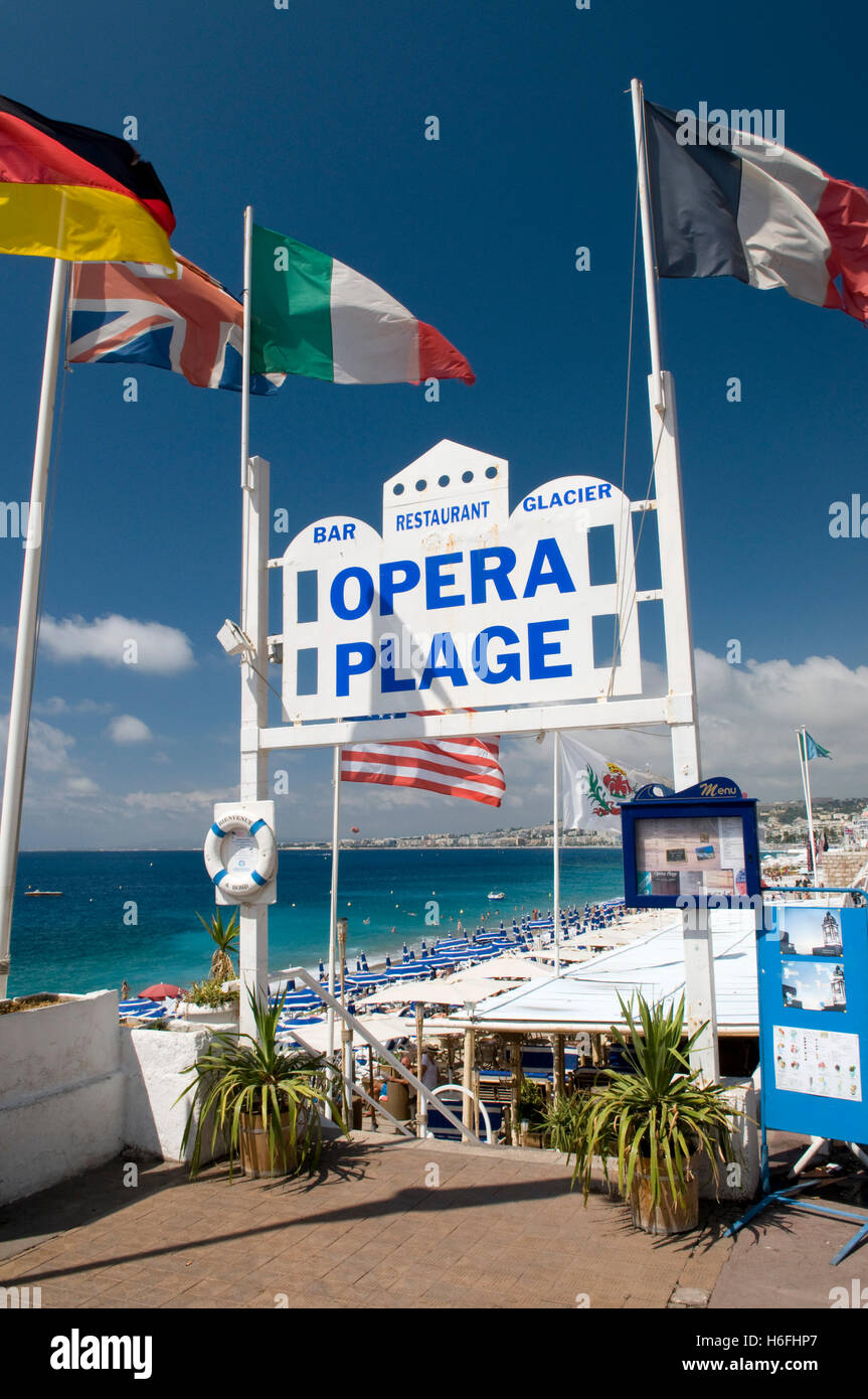Opera Plage beach, Nice, Cote d'Azur, Provence, France, Europe Stock ...