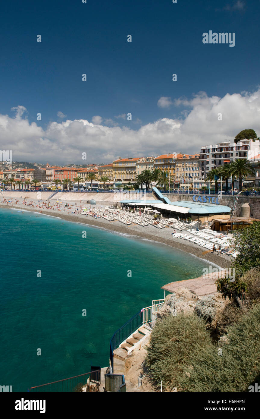 High angle view of beach. Nice, France Stock Photo - Alamy