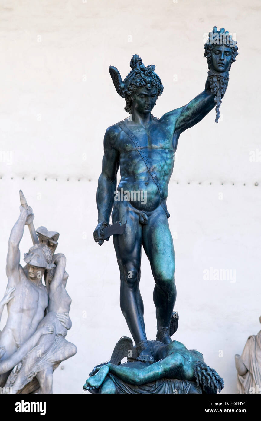 Benvenuto cellinis statue perseus head hi-res stock photography and ...