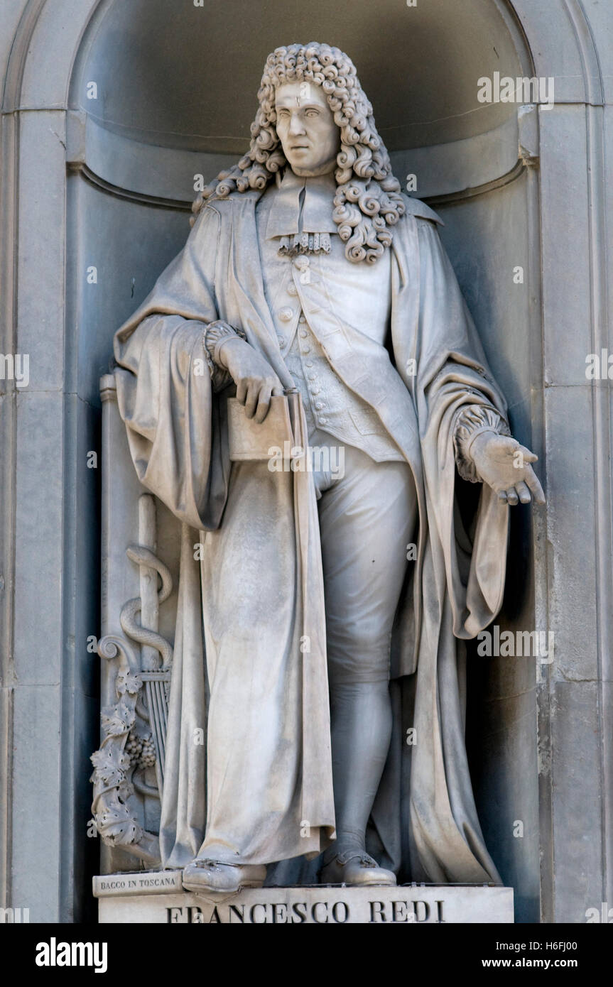 Statue of Francesco Redi, Uffizi art museum, Galleria degli Uffici ...