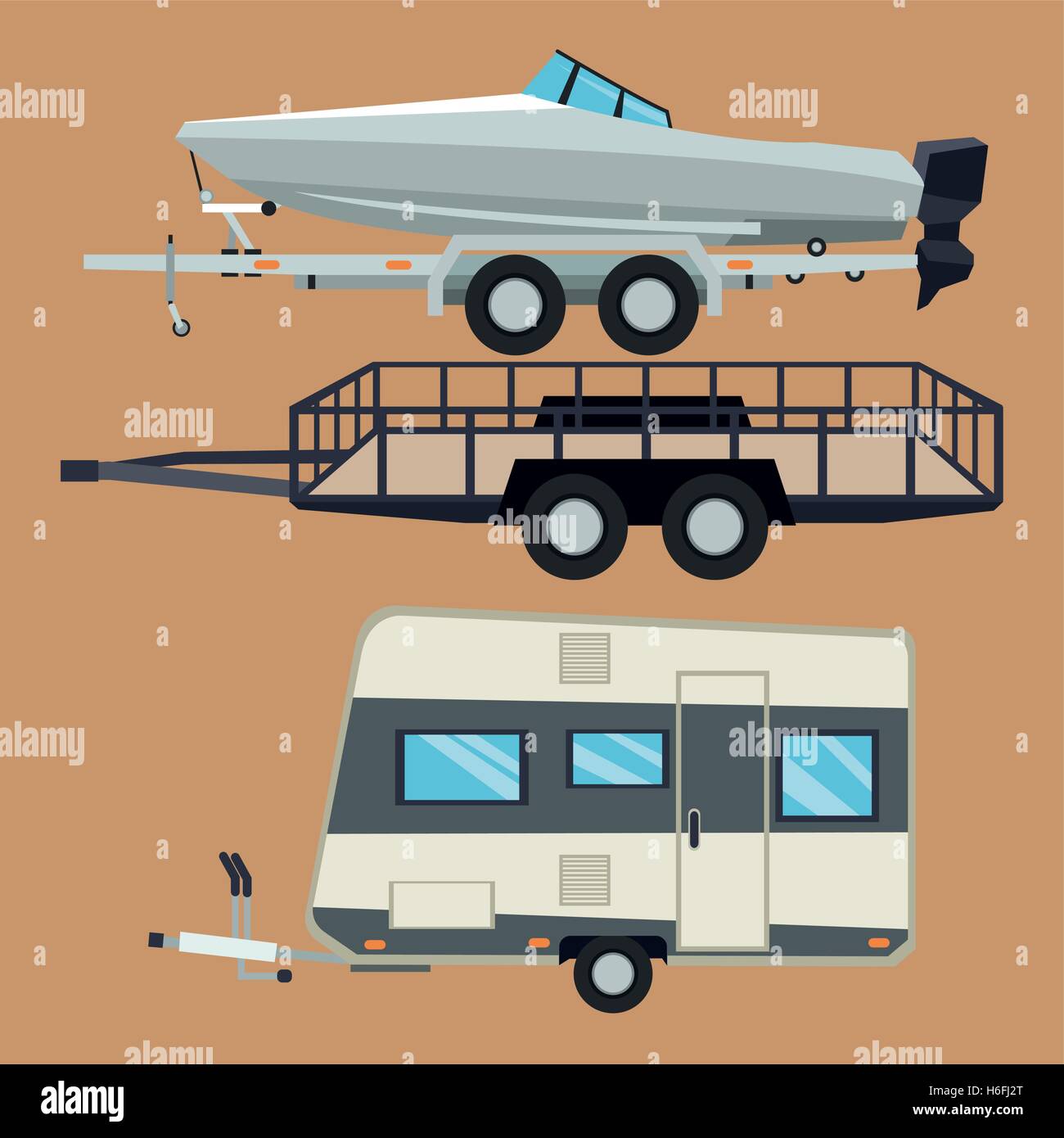 Trailer house and boat design Stock Vector Image & Art - Alamy