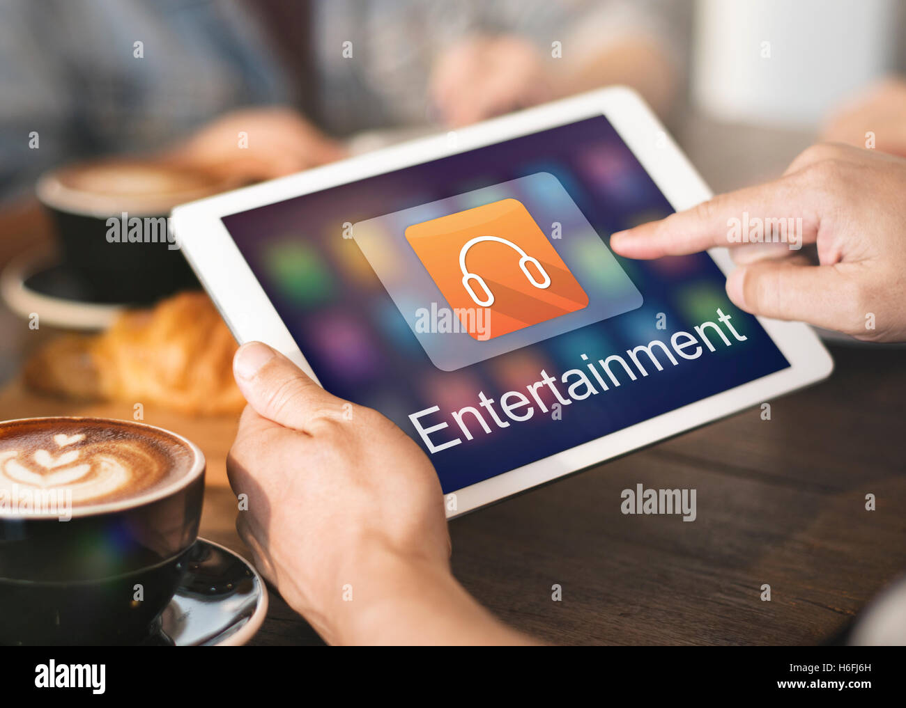 Digital Music Streaming Multimedia Entertainment Online Concept Stock ...