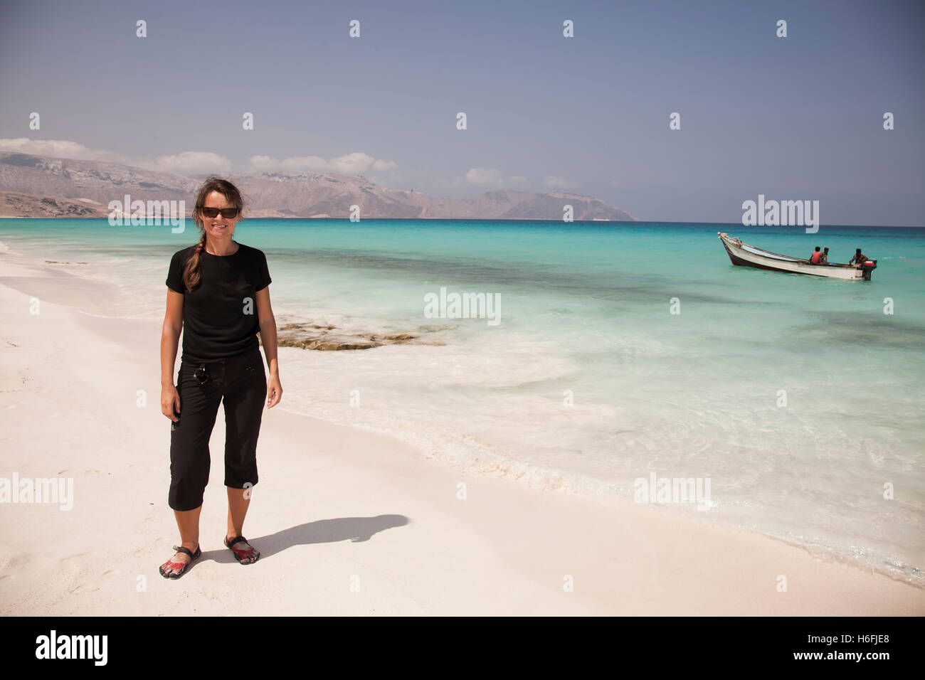 young woman on the beach of Socotra, Yemen Stock Photo - Alamy