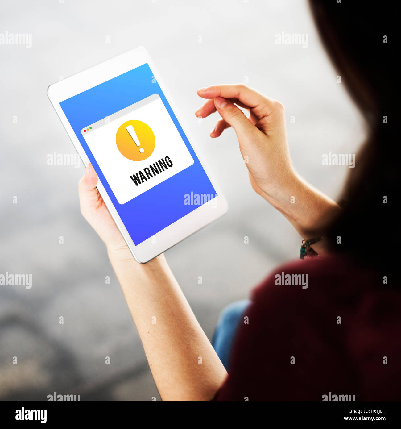 Warning Notification Alert Exclamation Point Concept Stock Photo - Alamy