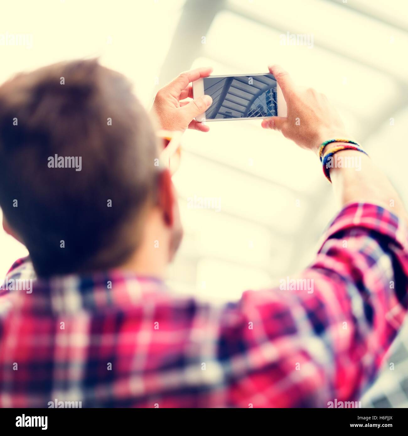 Young Man Taking Photo Smartphone Concept Stock Photo - Alamy