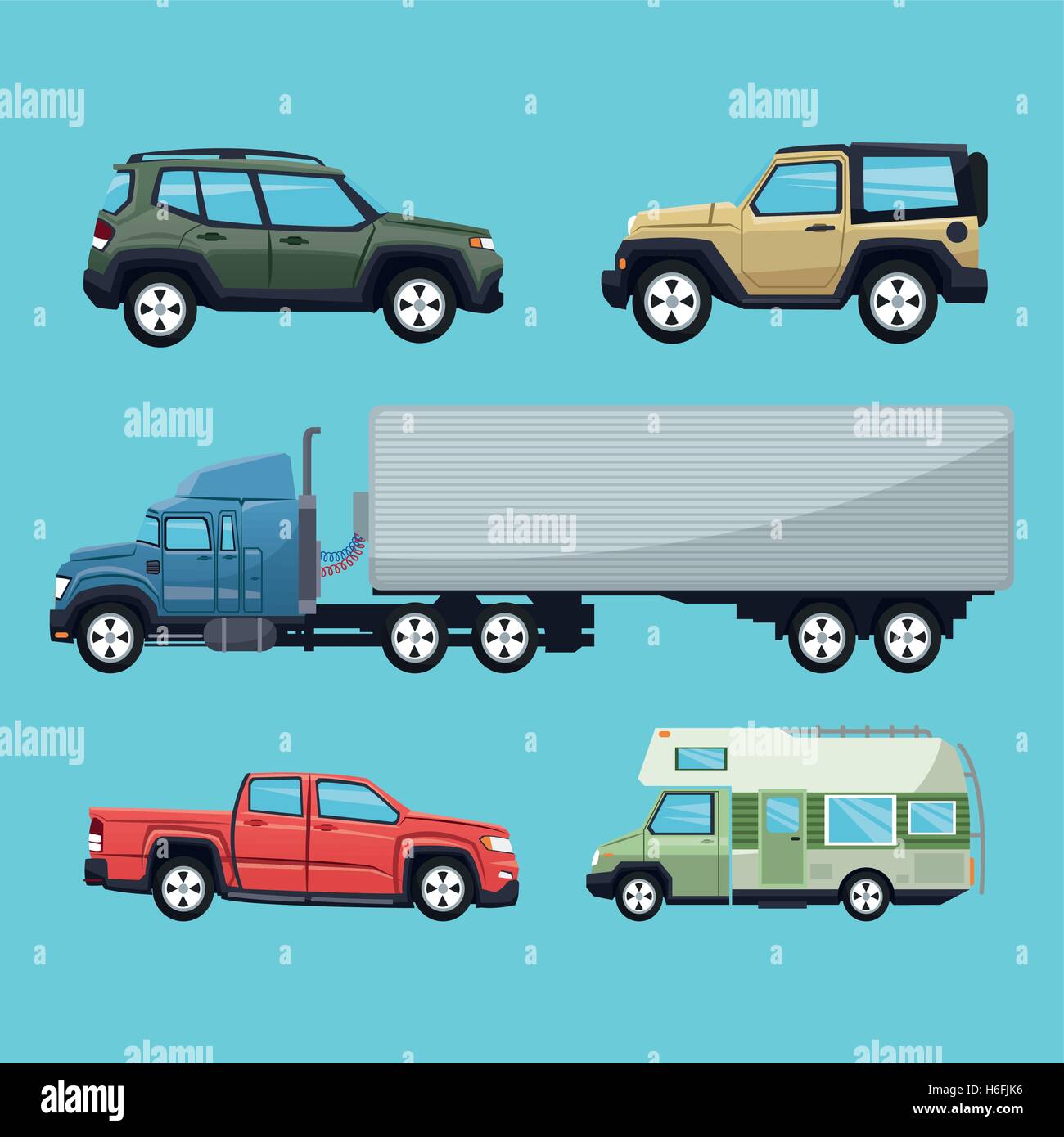 Cars and truck vehicle and transportation design Stock Vector Image ...