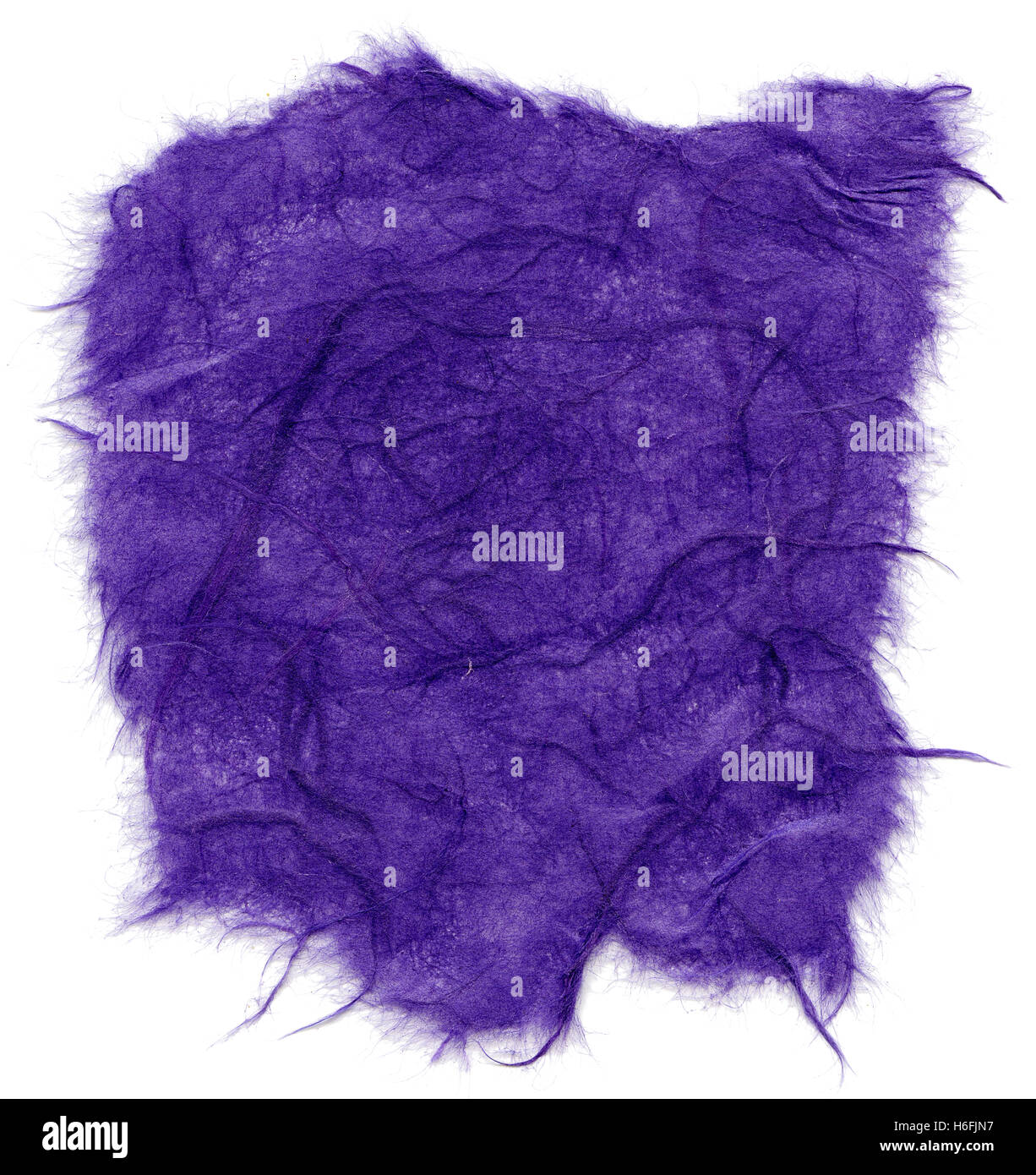 Texture of purple rice paper with torn edges. Isolated on white ...