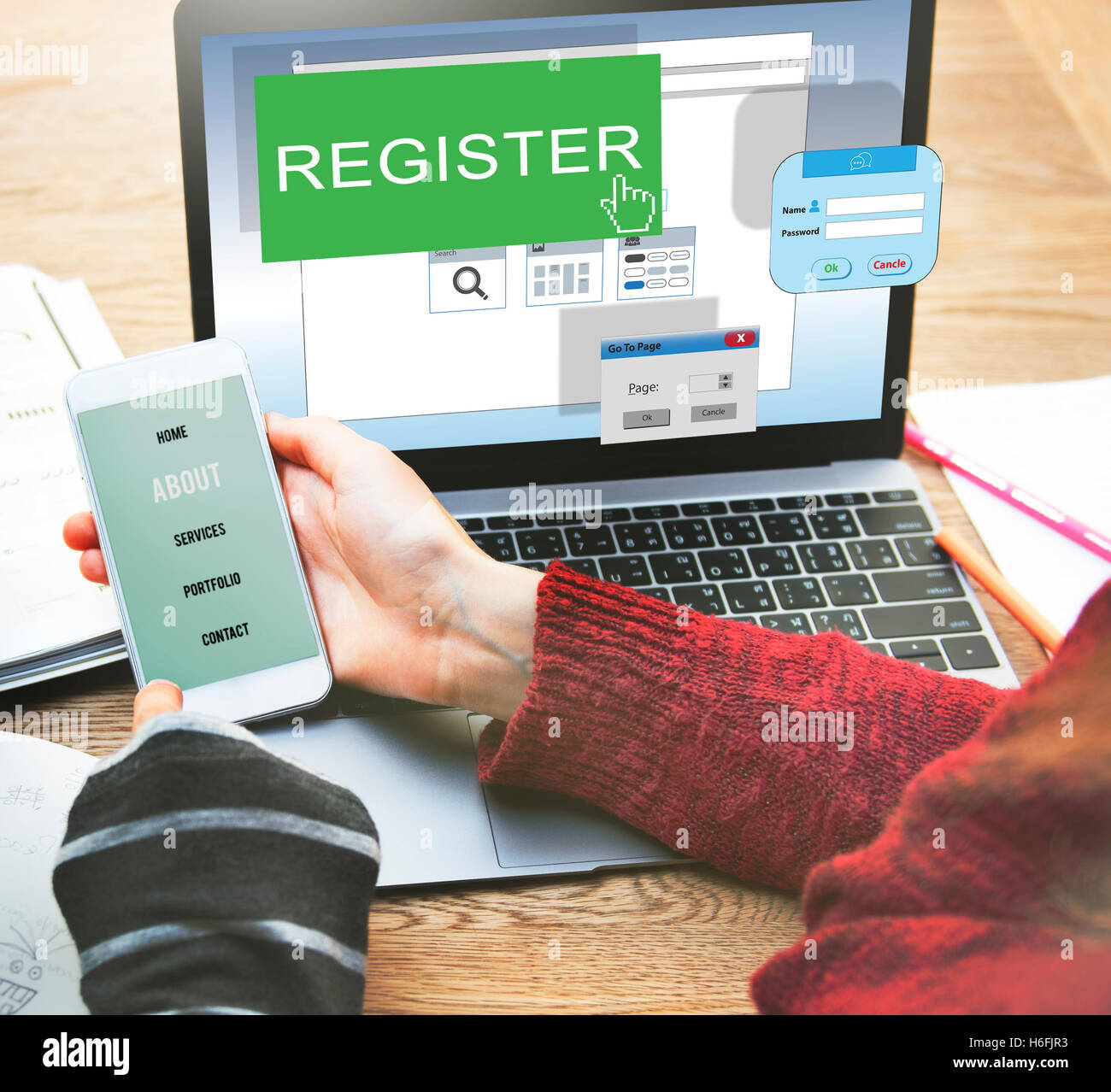 Register Enter Apply List Subscribe Application Concept Stock Photo - Alamy
