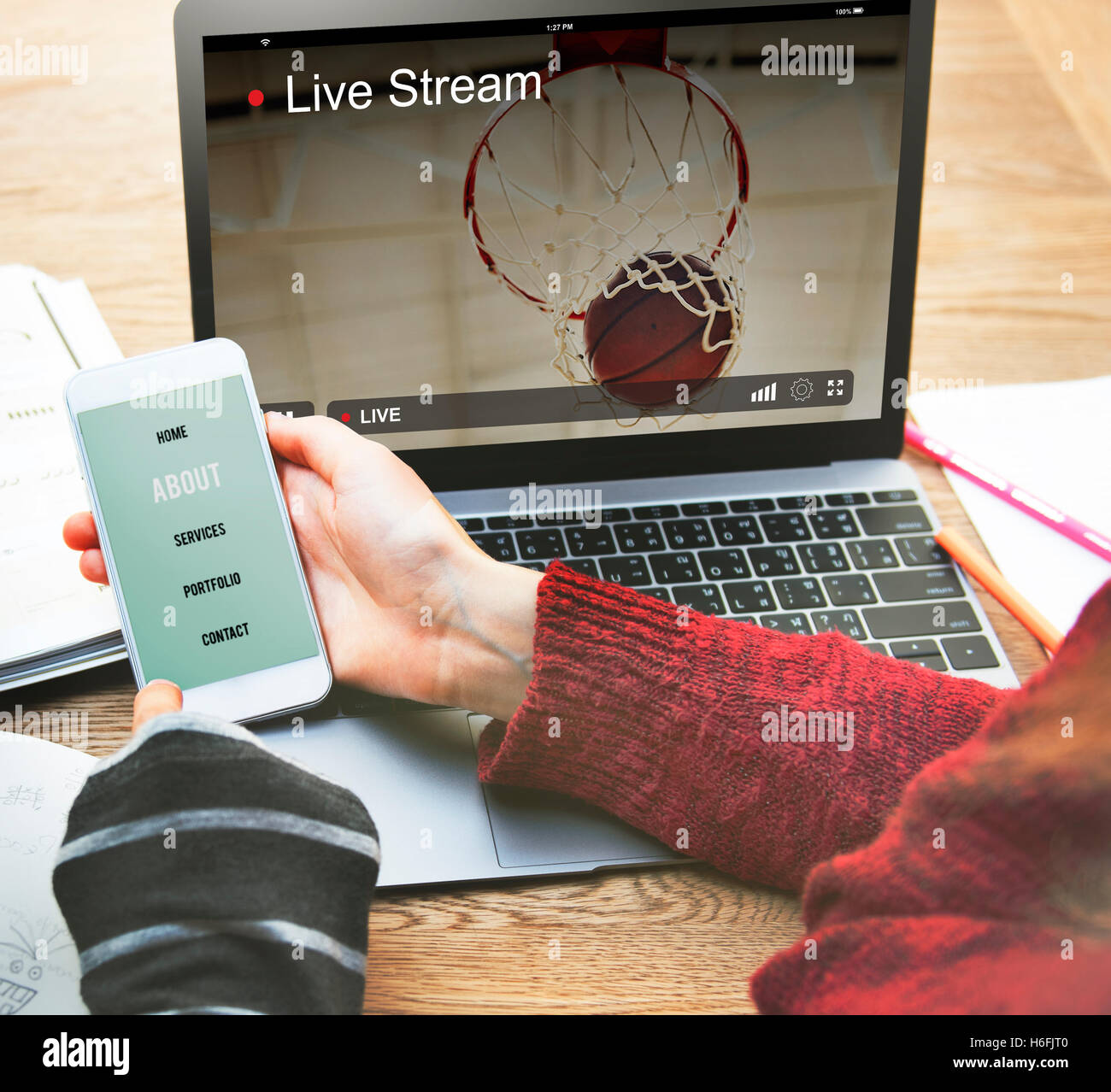 Live Stream Video Multimedia Concept Stock Photo - Alamy