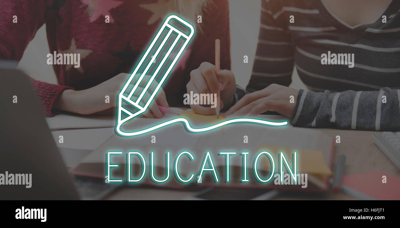 Education Learning Studying Knowledge Graphic Concept Stock Photo - Alamy