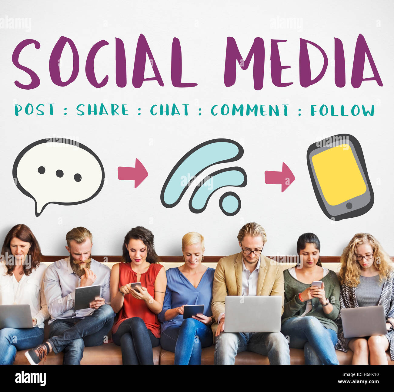 Social Media Communication Message Connecting Concept Stock Photo - Alamy