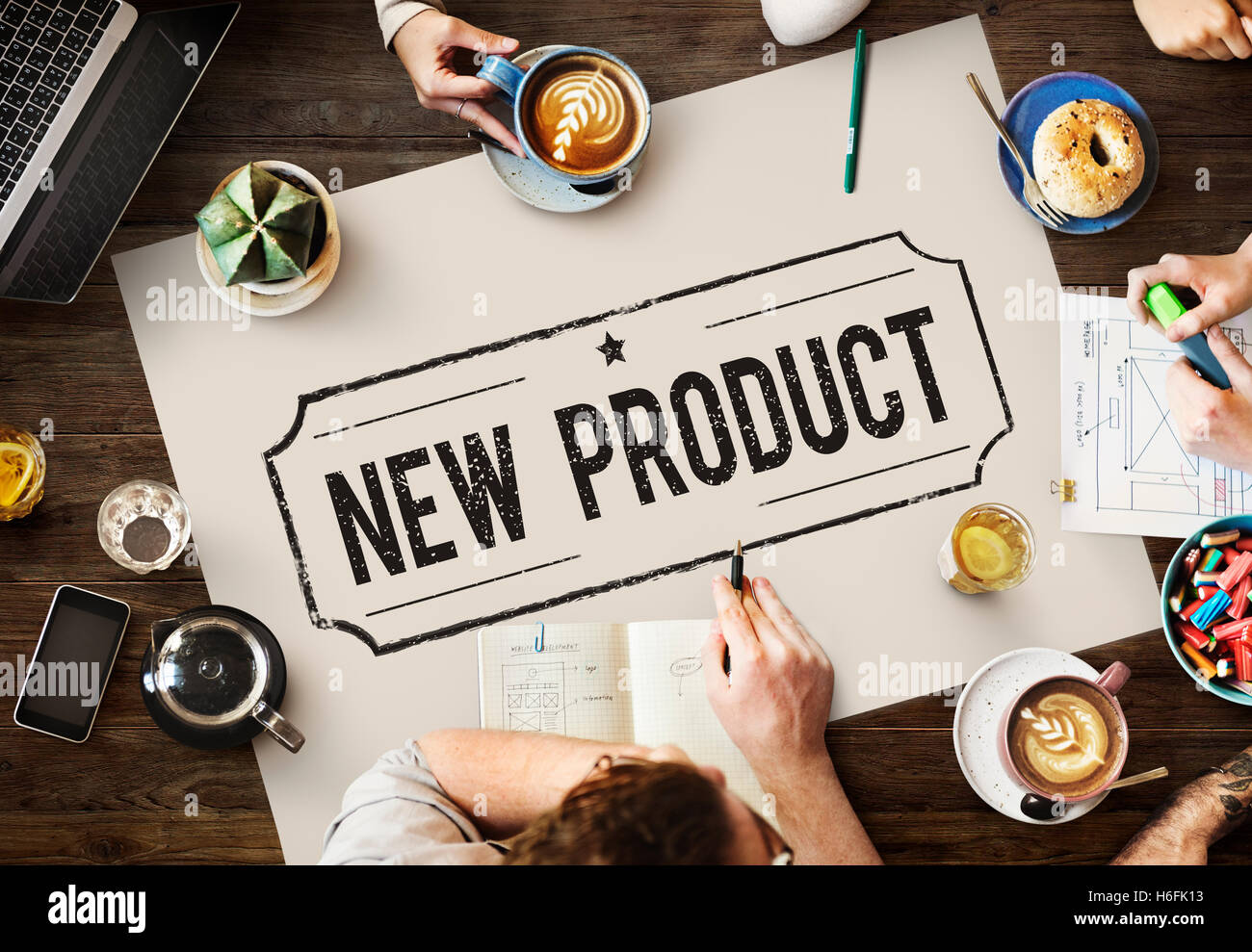 New Product Promotion Sign Concept Stock Photo - Alamy