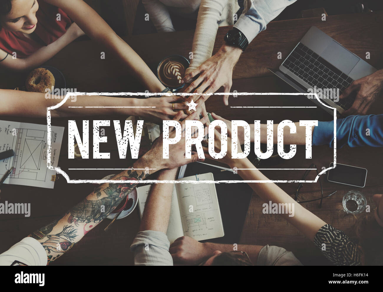 New Product Promotion Sign Concept Stock Photo - Alamy