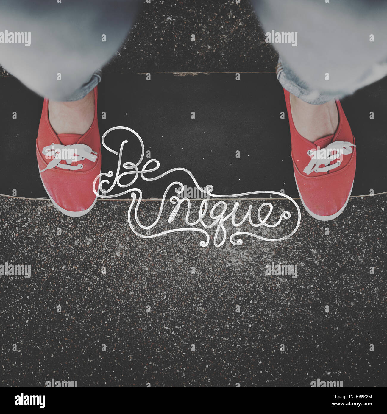 Unique Independence Individual Skateboard Standing Word Concept Stock ...