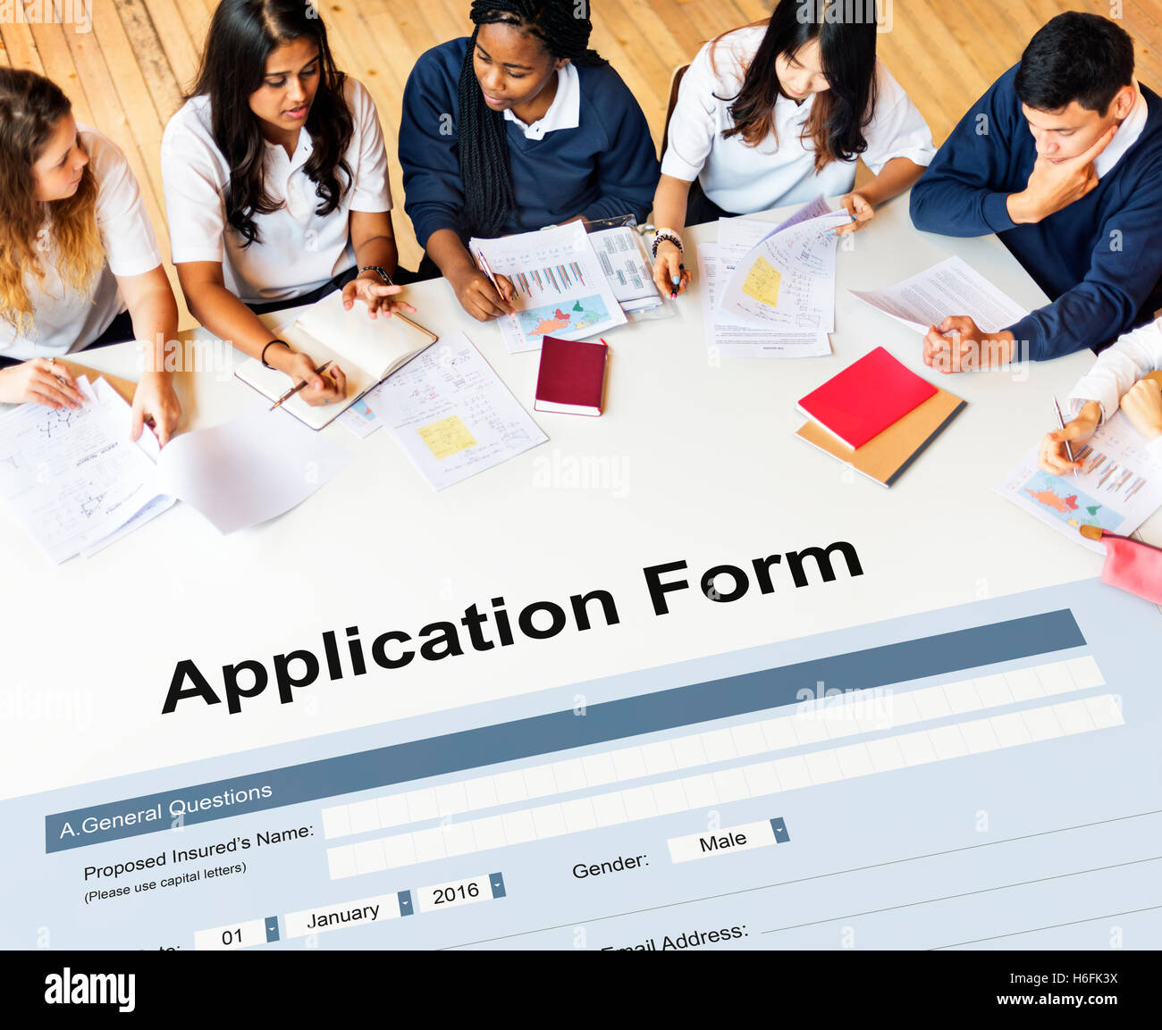Application Form Document Filling Concept Stock Photo - Alamy