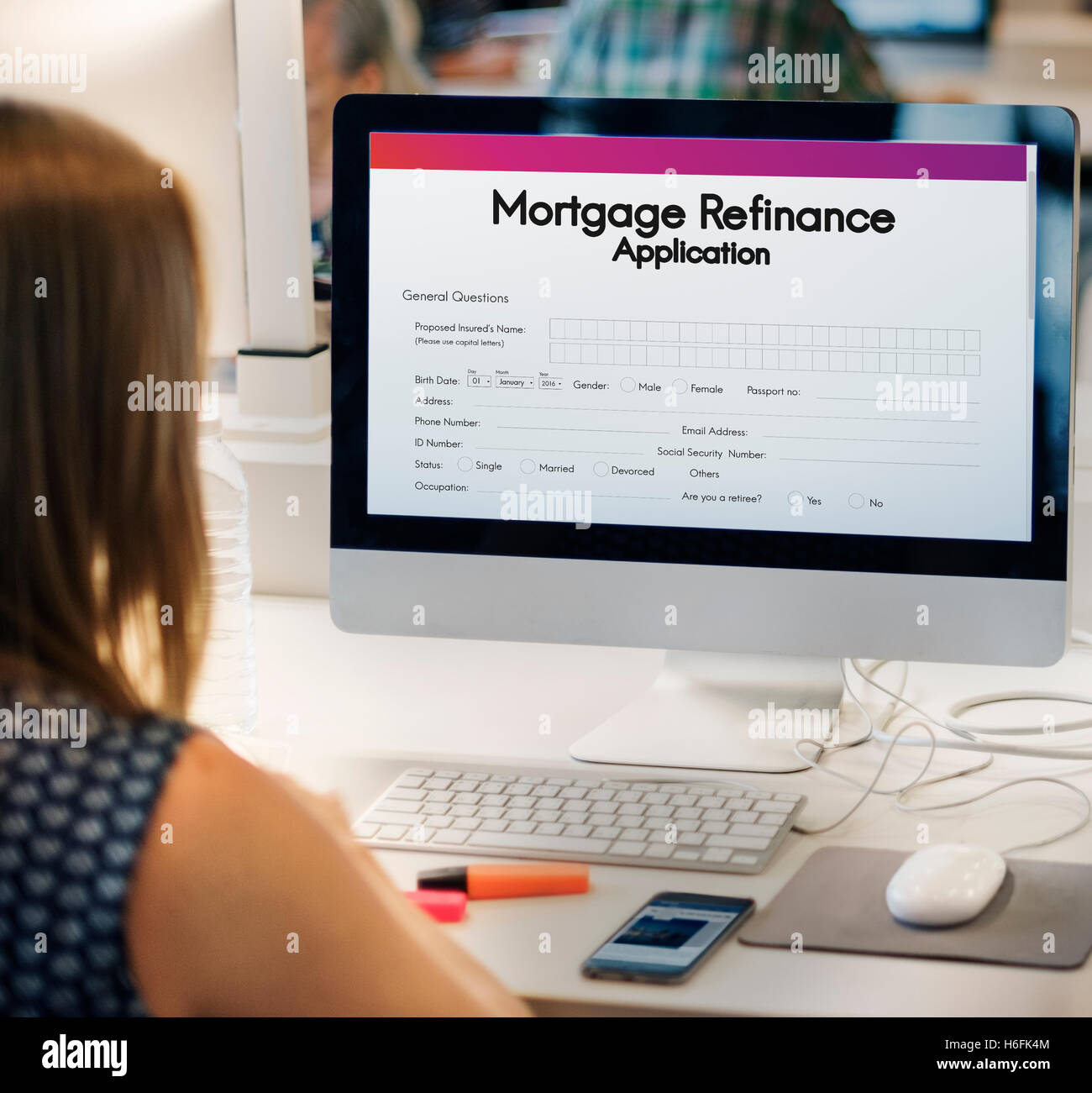 Mortgage Refinance Application Form Concept Stock Photo - Alamy