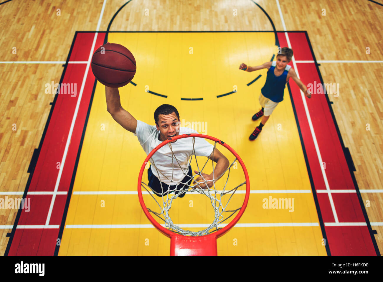 Basketball Bounce Competition Exercise Player Concept Stock Photo - Alamy