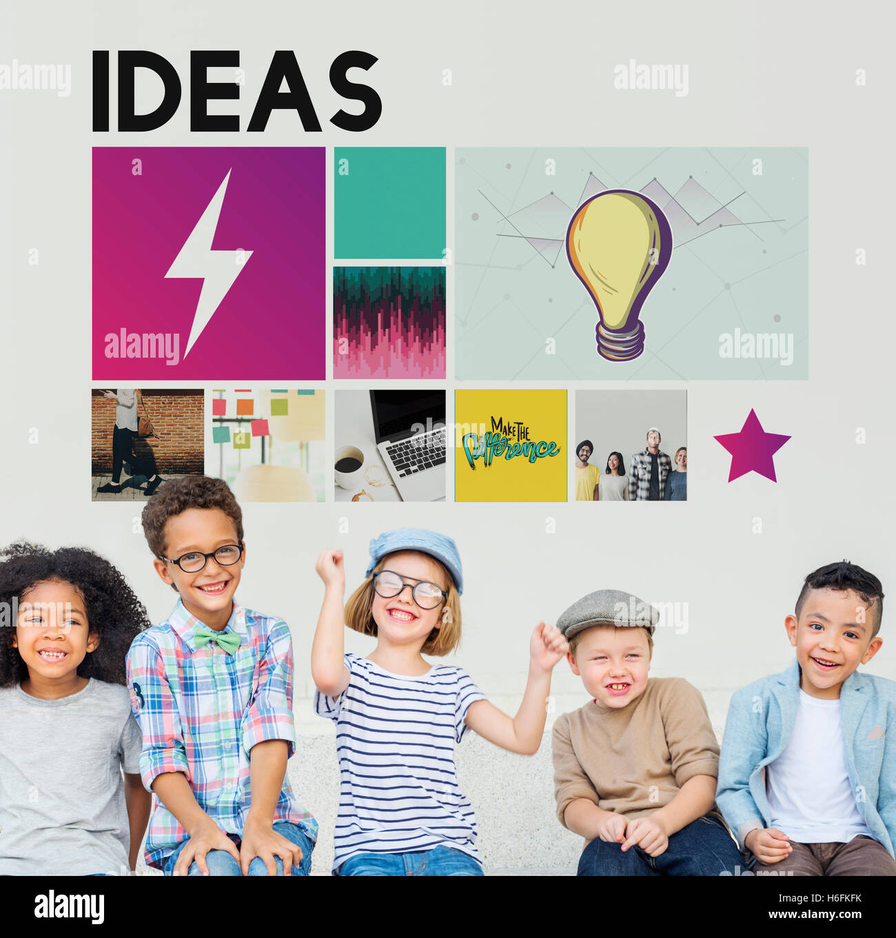 Kids Childhood Retro Fashion Concept Stock Photo - Alamy