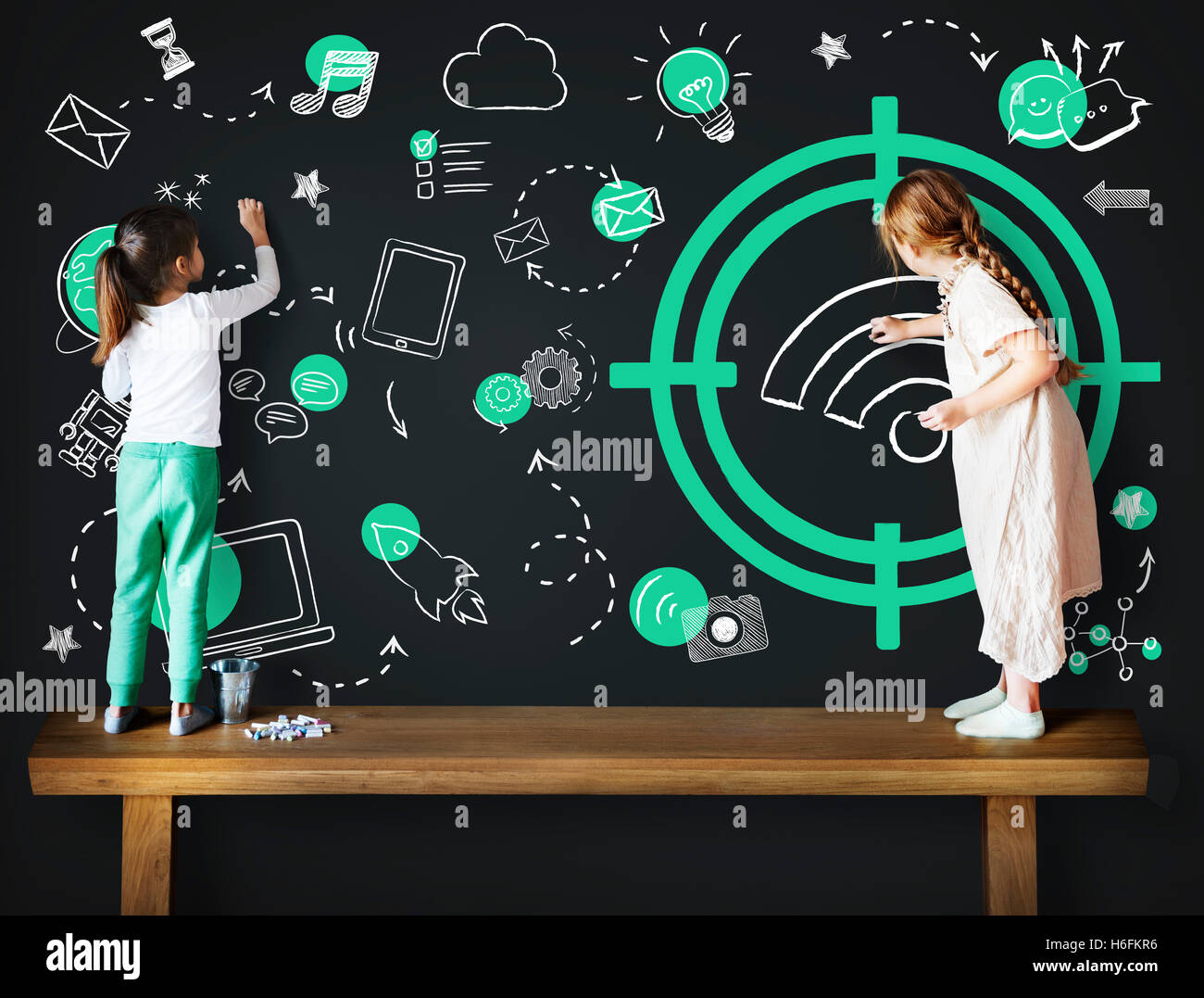Connection Target Wifi Signal Graphics Concept Stock Photo - Alamy