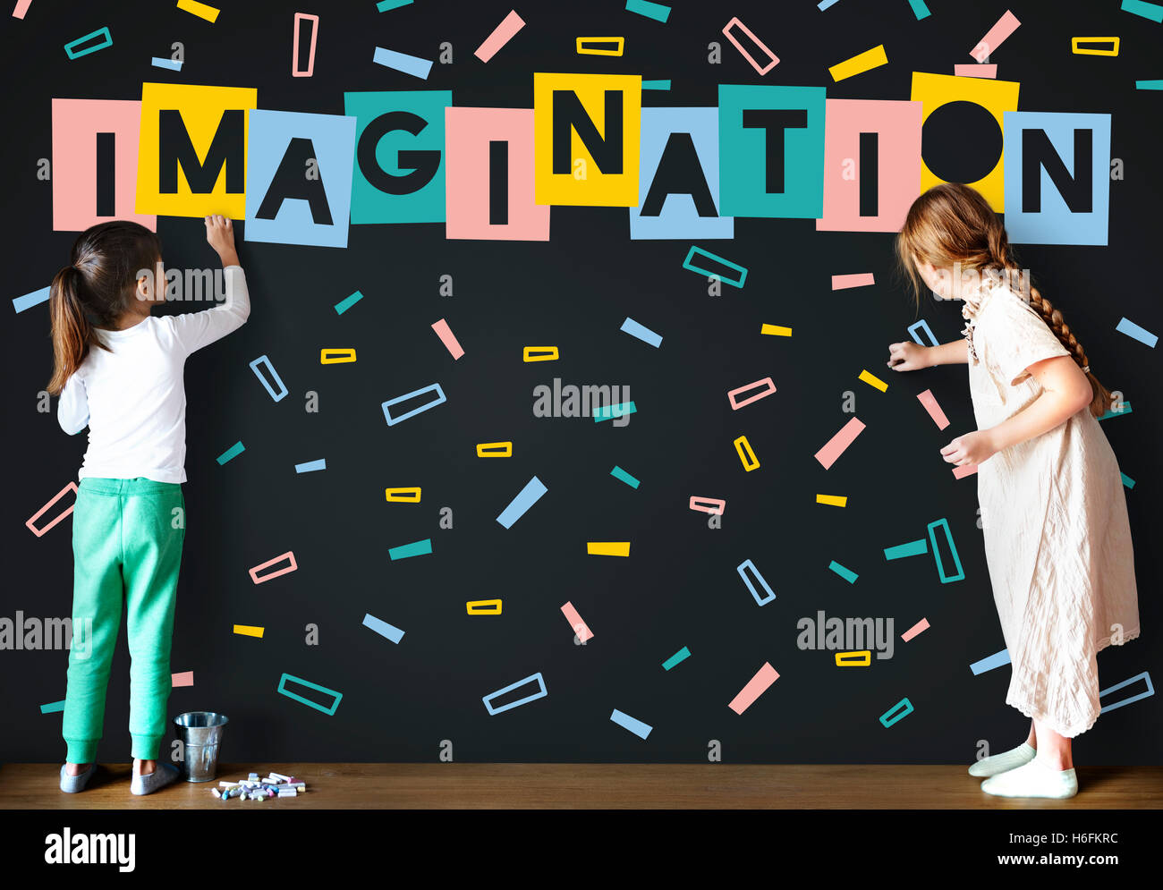 Enjoy Happy Imagination Kids Concept Stock Photo - Alamy