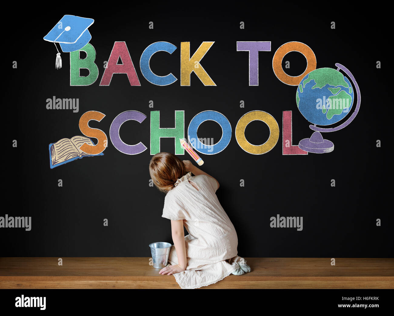 Writing Sitting Board Chalk Education Concept Stock Photo - Alamy