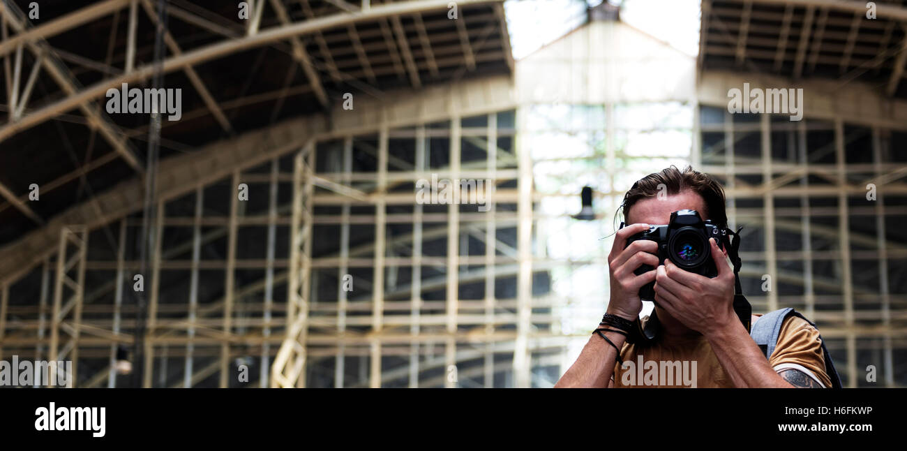 Photographer Camera DSLR Shooting Journalist Concept Stock Photo - Alamy