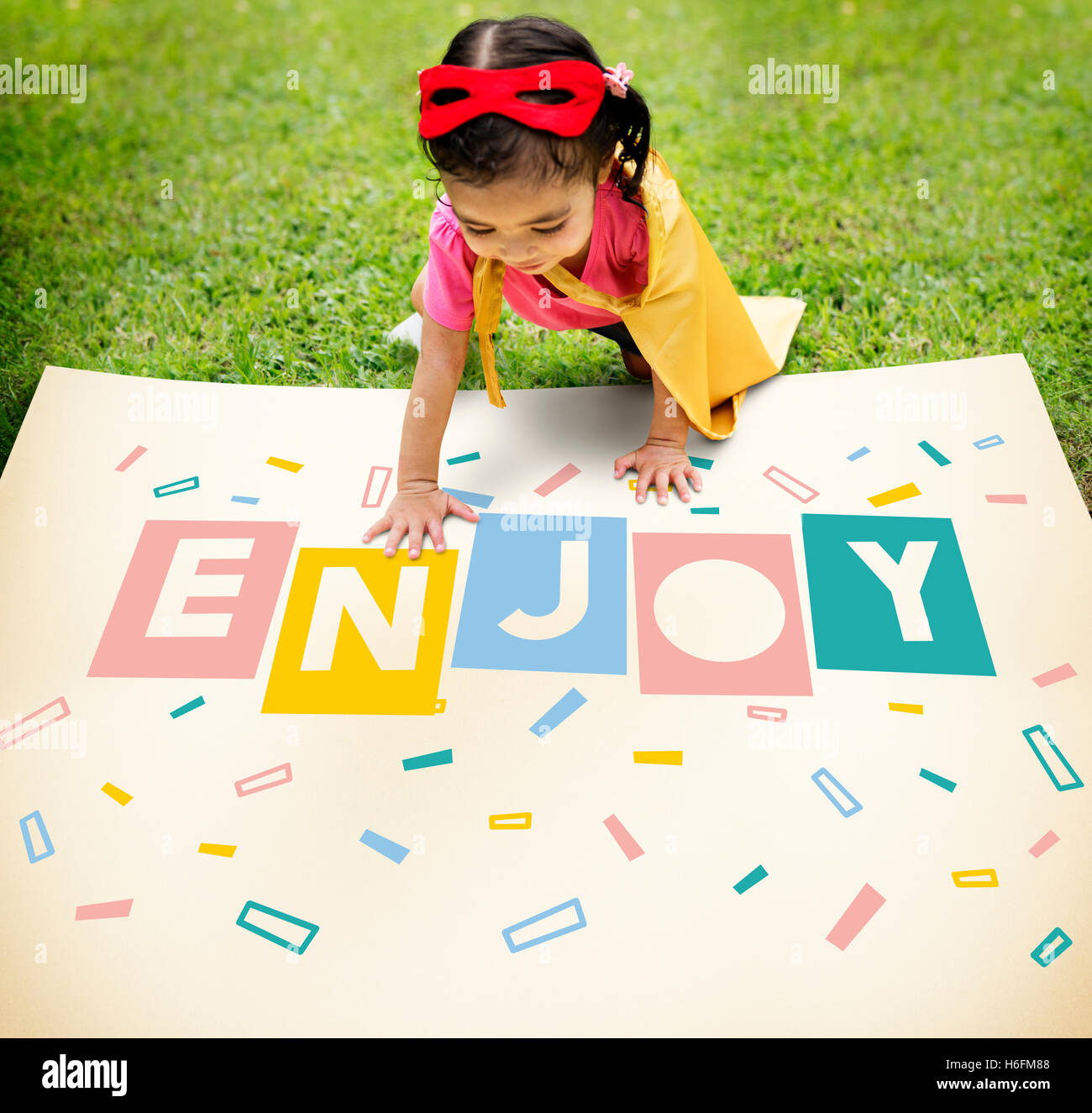 Enjoy Happy Imagination Kids Concept Stock Photo - Alamy