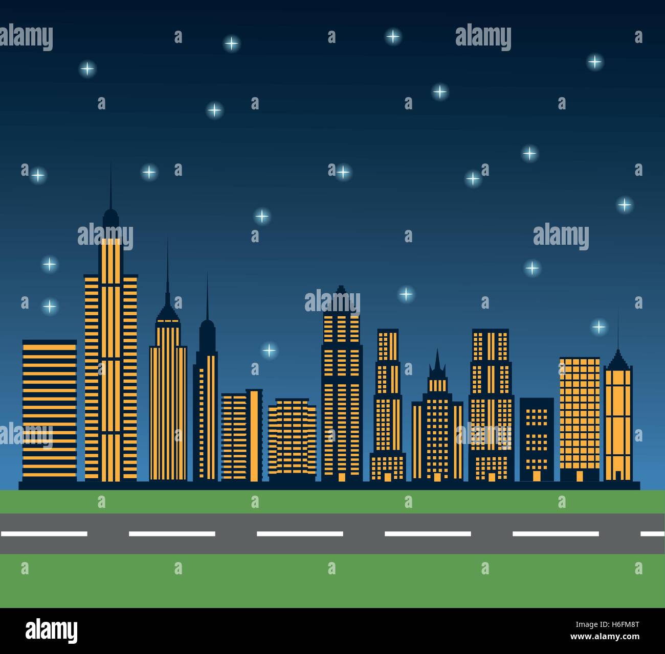 Buildings of night city design Stock Vector Image & Art - Alamy