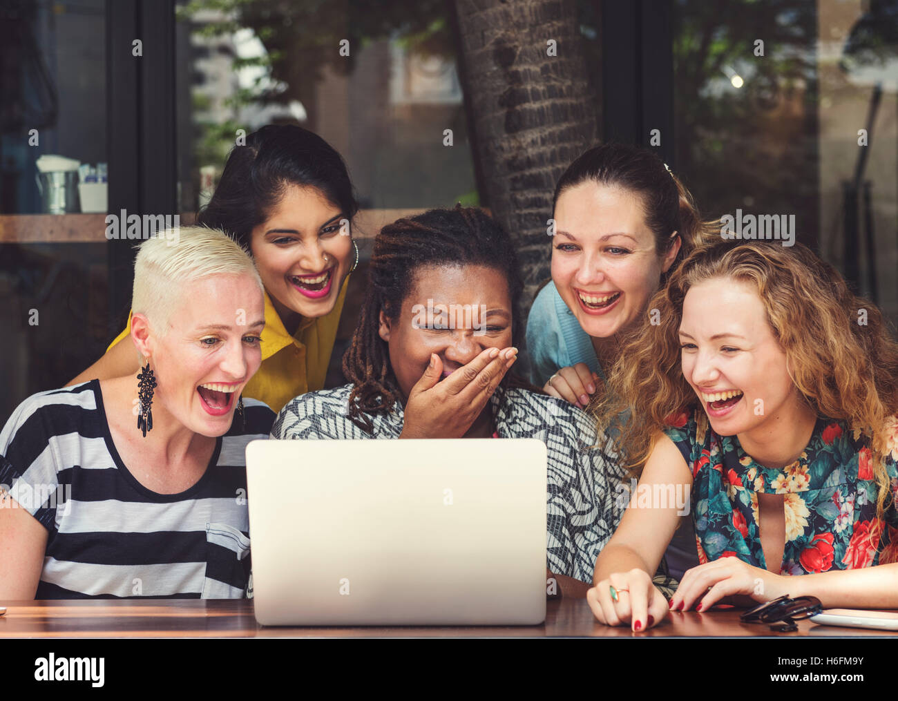 Group of Women Socialize Teamwork Happiness Concept Stock Photo - Alamy