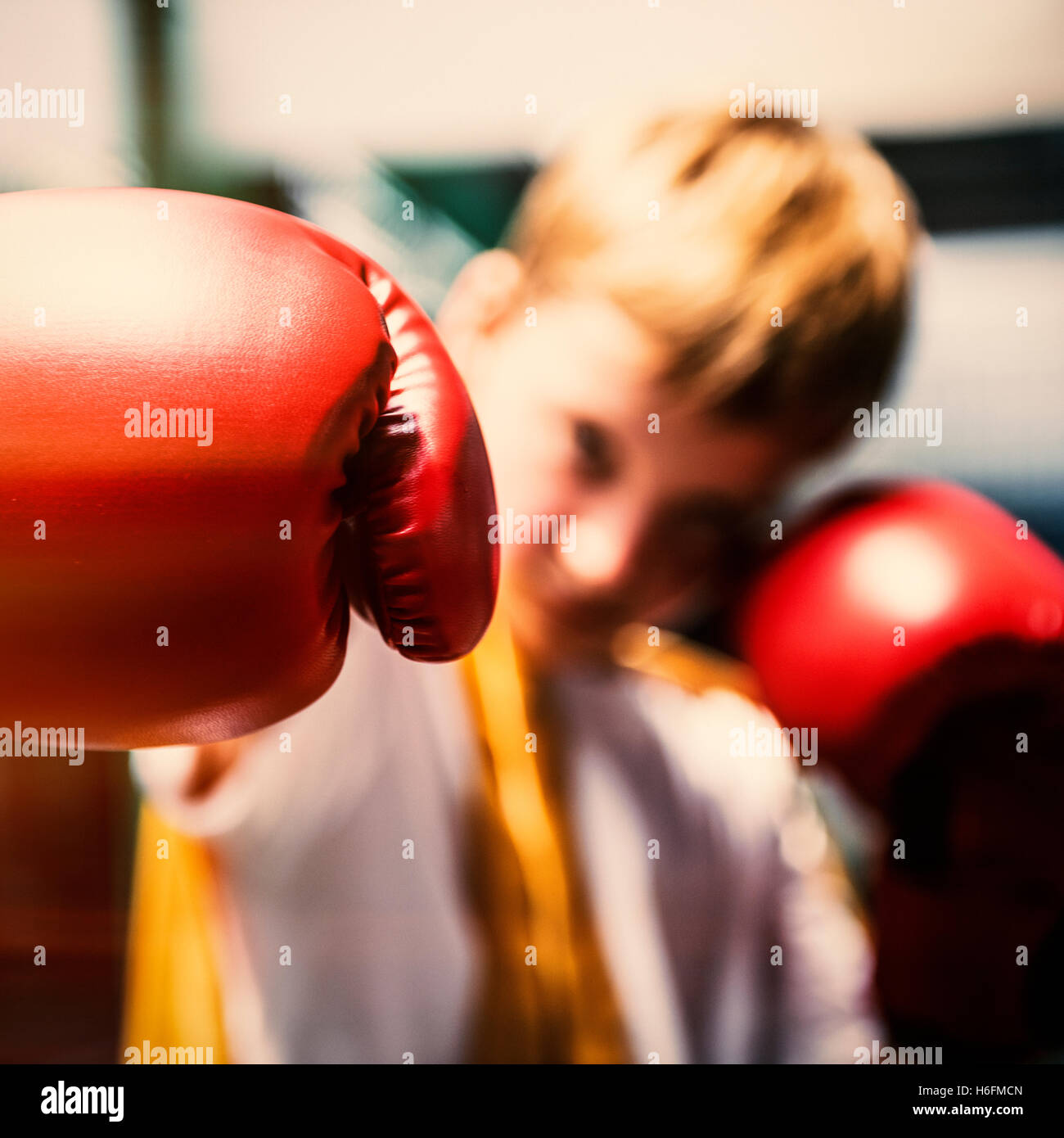 Boy Training Boxing Exercise Movement Concept Stock Photo - Alamy