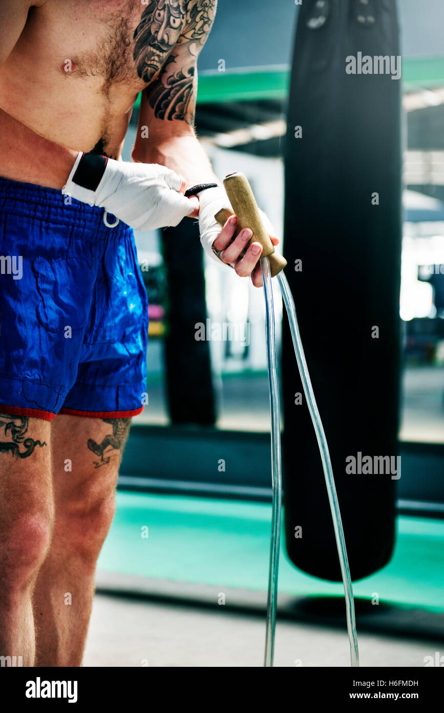 Boxer Jump Rope Training Strength Workout Concept Stock Photo - Alamy