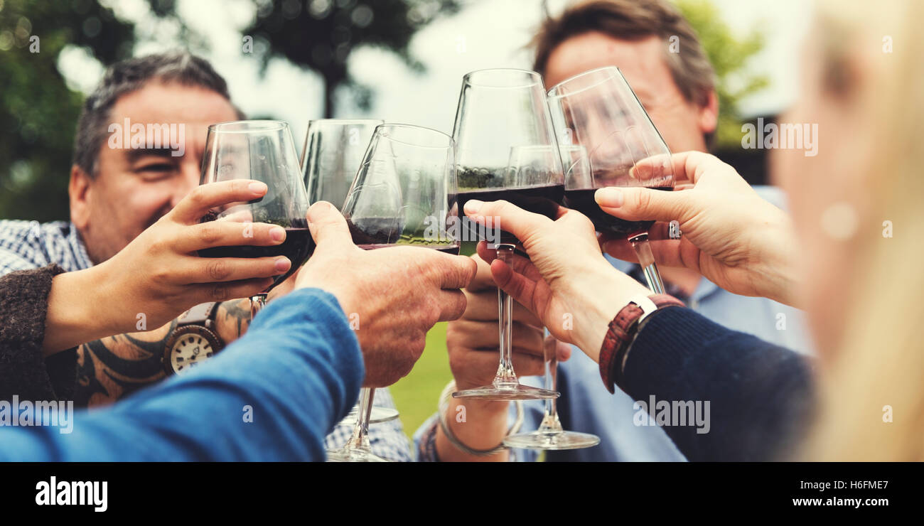 Group Of People Cheers Concept Stock Photo - Alamy