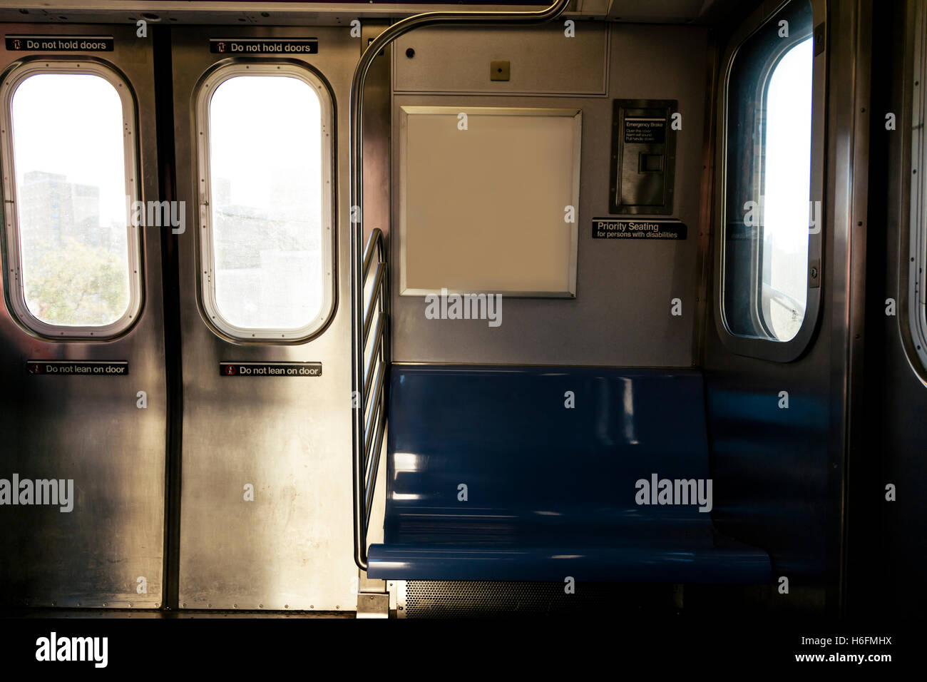 Inside a subway car Stock Photo - Alamy