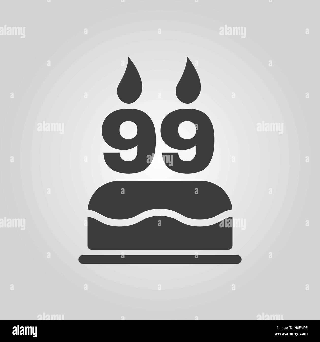 The birthday cake with candles in the form of number 99 icon. Birthday ...