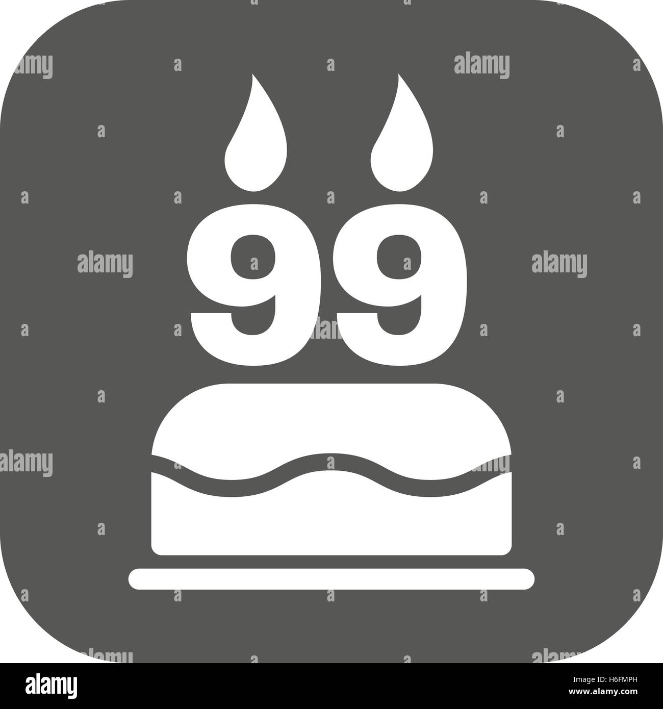 The birthday cake with candles in the form of number 99 icon. Birthday ...