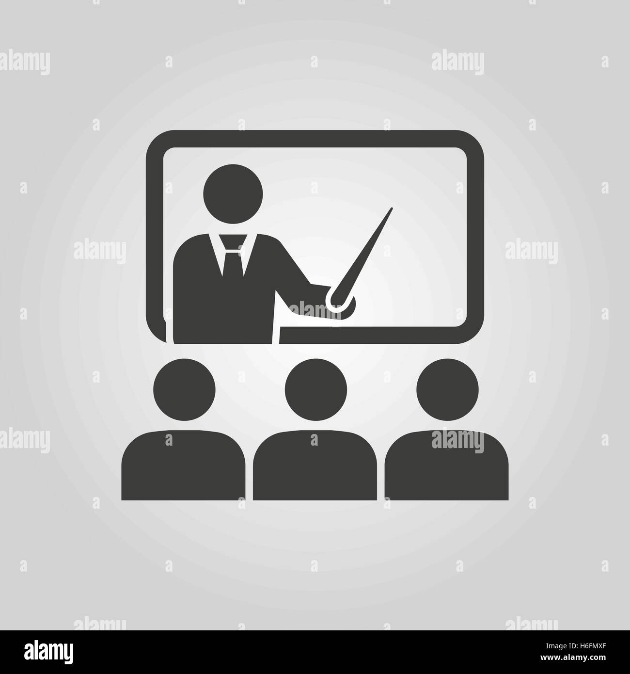 The training icon. Teacher and learner, classroom, presentation ...