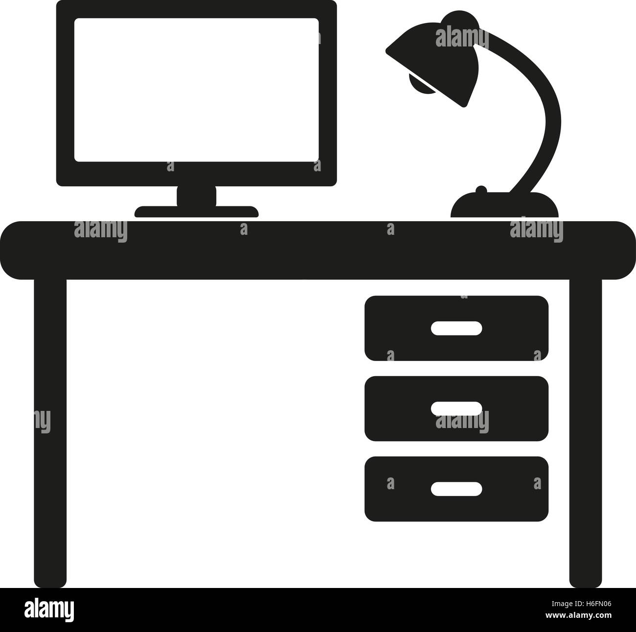 The table icon. Workplace and job, office, working symbol. Flat Vector ...