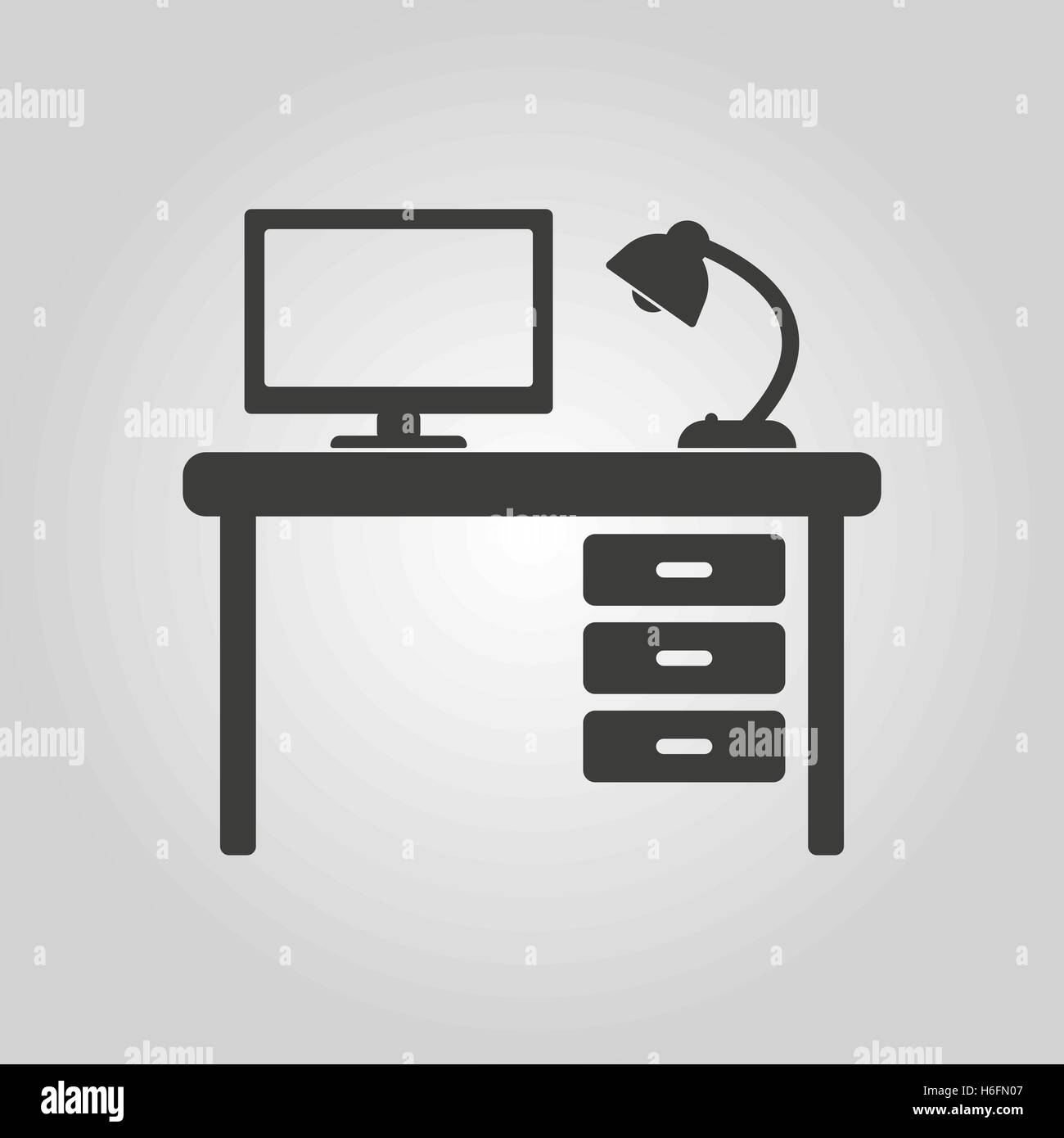 The table icon. Workplace and job, office, working symbol. Flat Vector ...