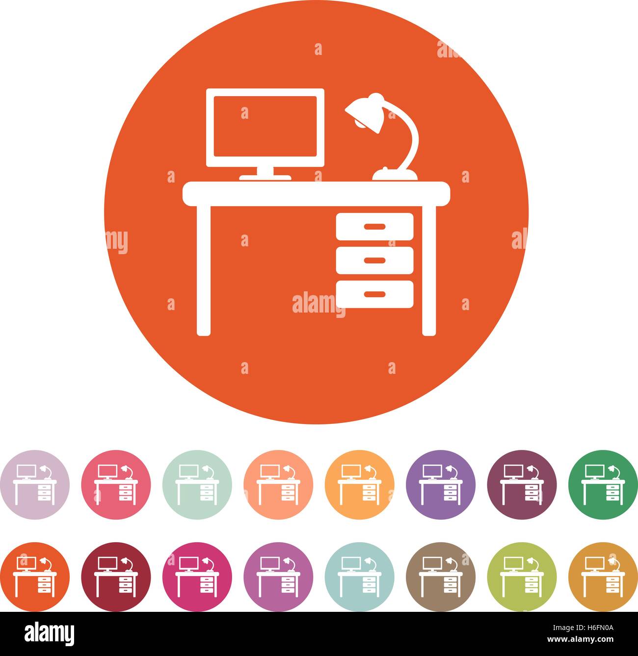 The table icon. Workplace and job, office, working symbol. Flat Vector ...