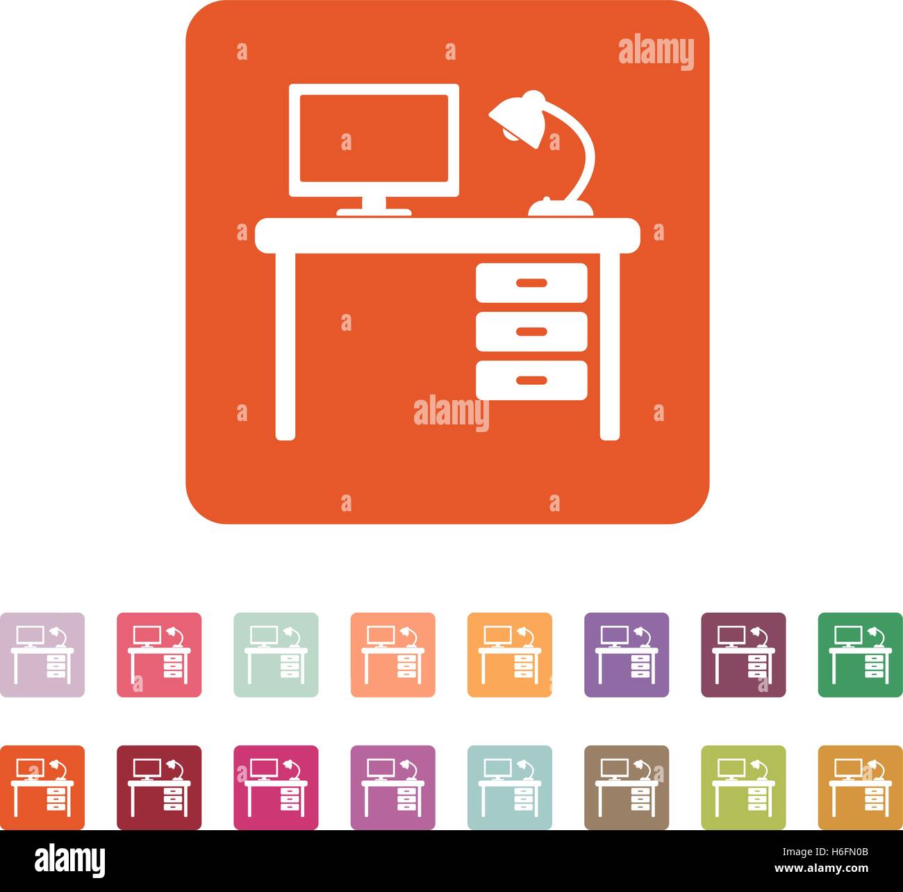 The table icon. Workplace and job, office, working symbol. Flat Vector ...