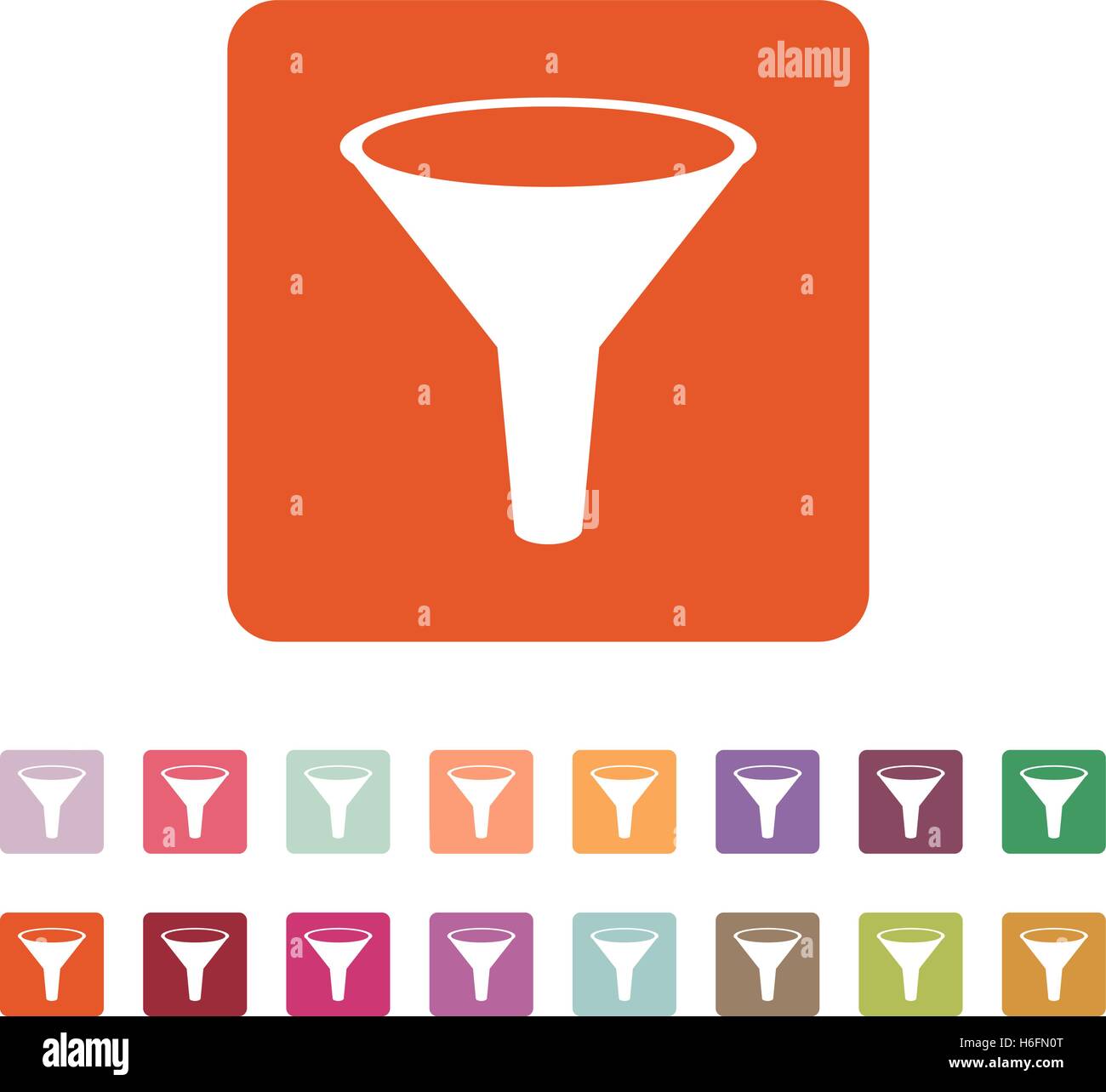 The funnel icon. Filtered and filter, laboratory, chemistry symbol ...