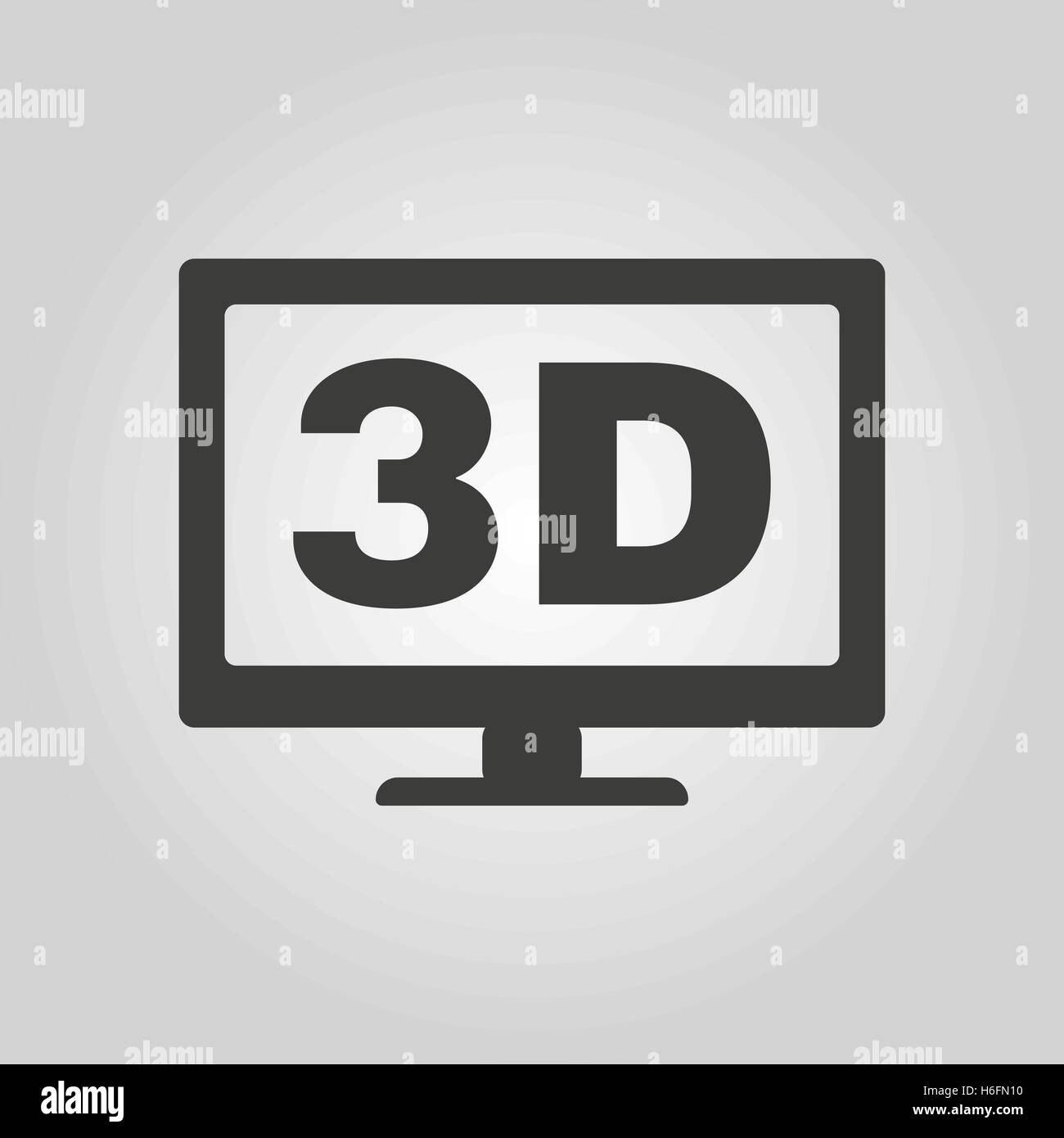 The 3d icon. Monitor and display, screen, movie symbol. Flat Vector ...