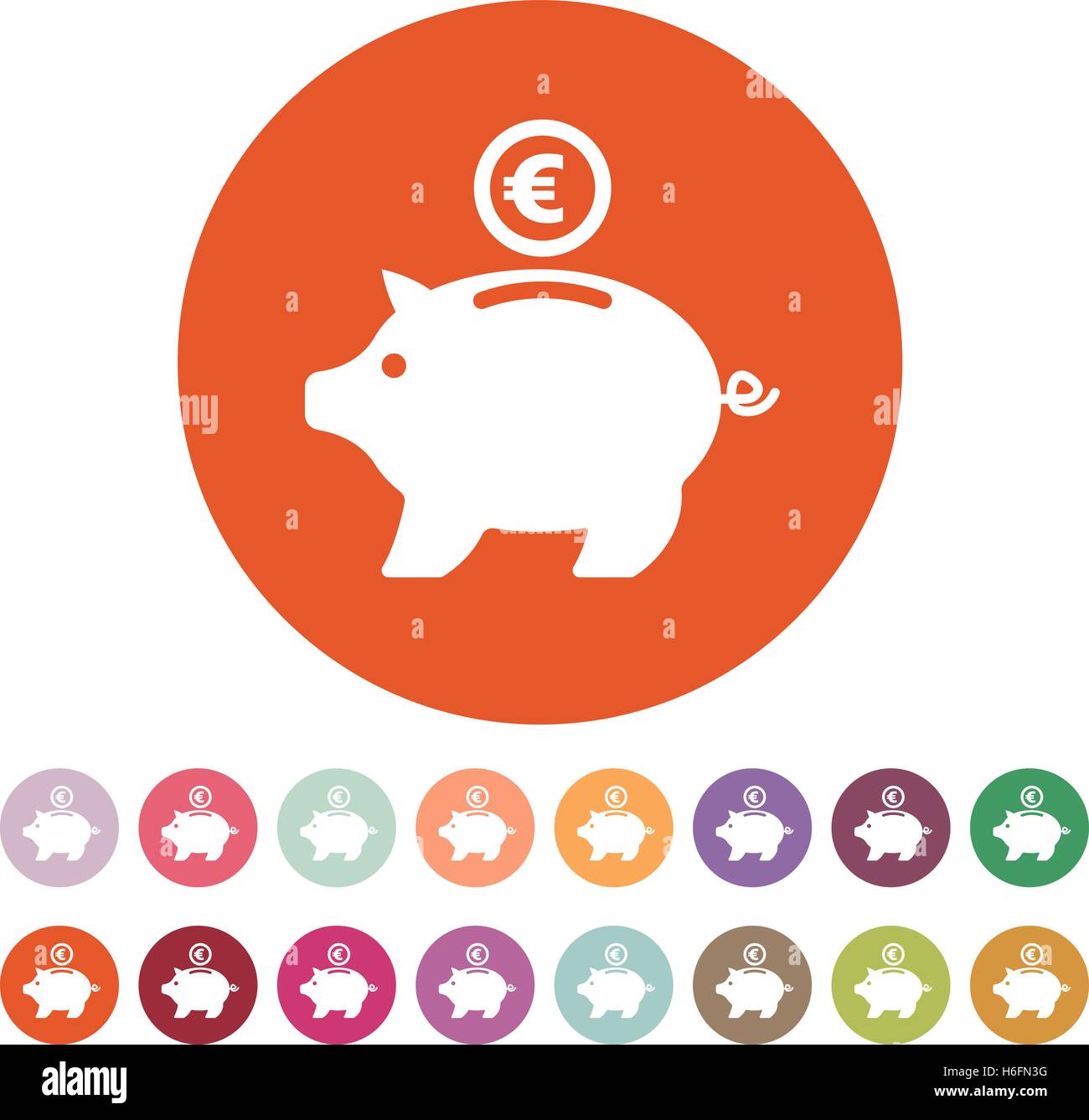 The moneybox and euro icon. Cash and money, wealth, savings symbol ...