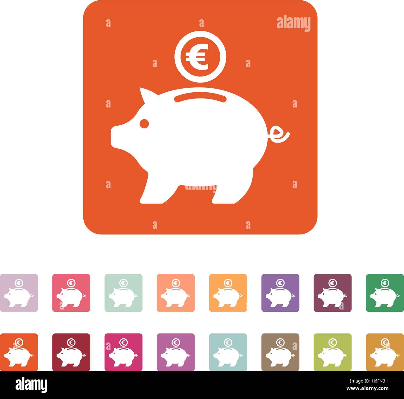 The moneybox and euro icon. Cash and money, wealth, savings symbol ...