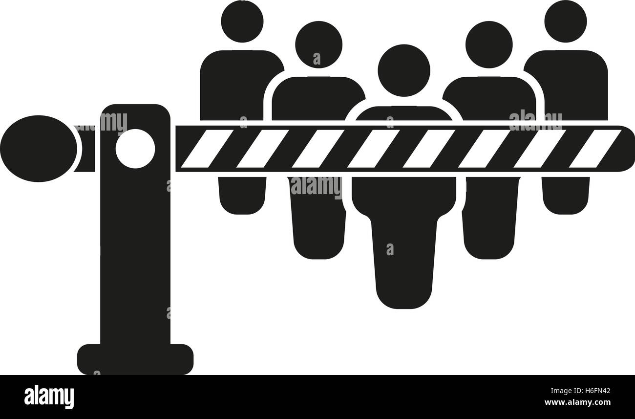 The barrier icon. Roadblock and borderline, stop, checkpoint symbol ...