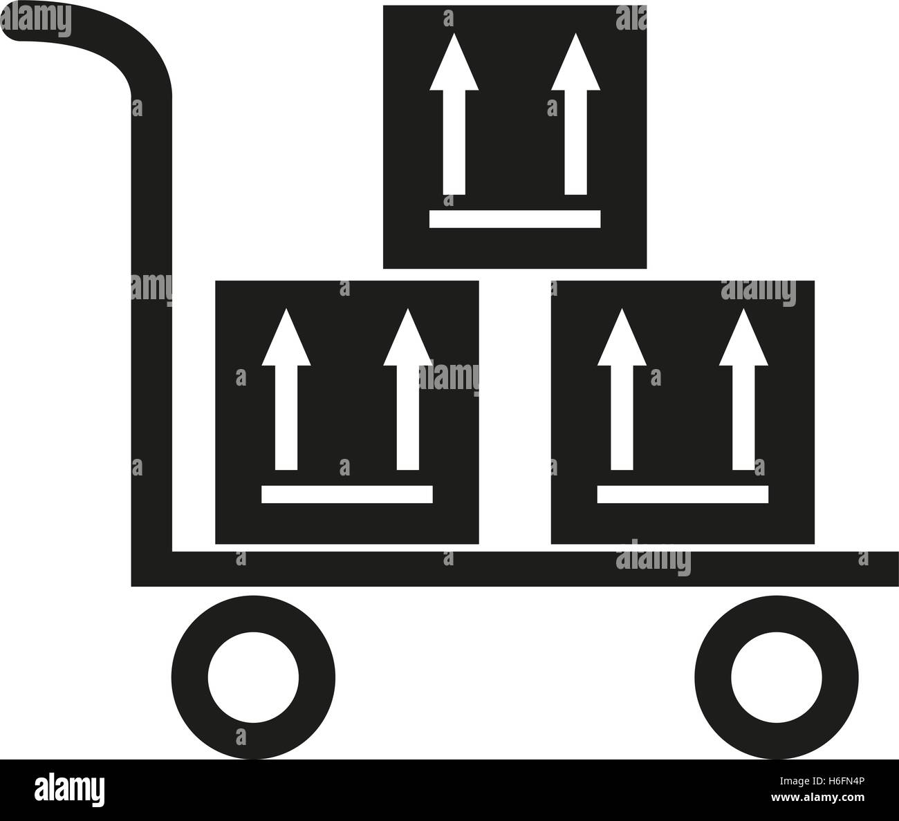 The warehouse trolley with boxes icon. Delivery and logistic, shipping ...
