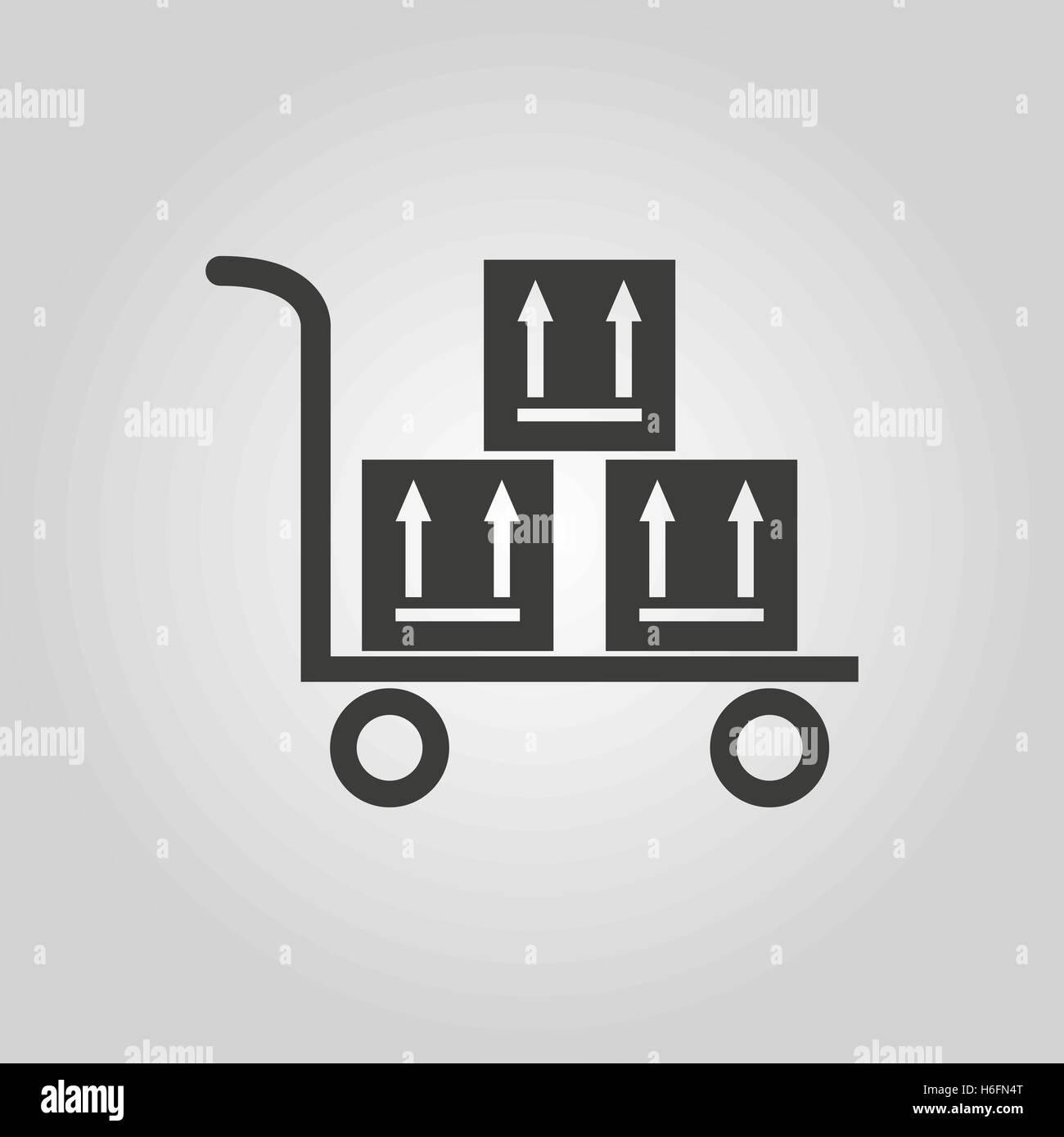 The warehouse trolley with boxes icon. Delivery and logistic, shipping ...