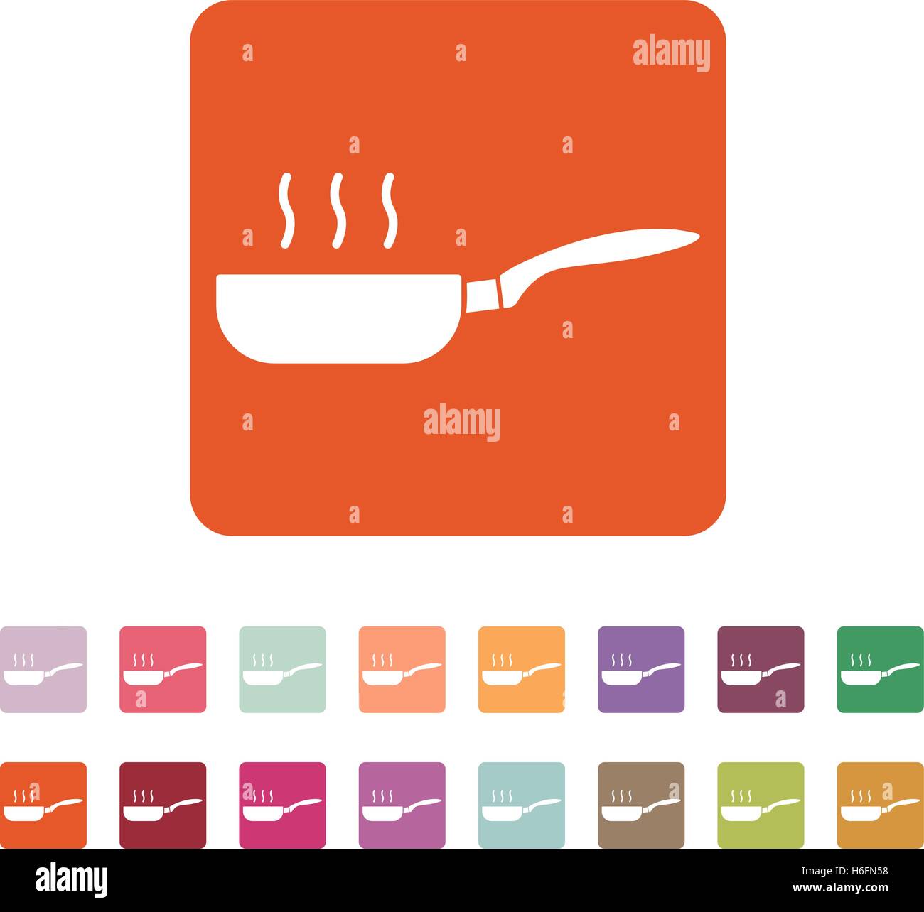 The pan icon. Barbecue and kitchen, cook symbol. Flat Vector ...